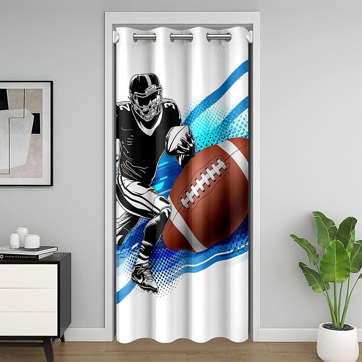 Erosebridal American Football Door Curtain Panel 80"x42",Sport Gamer ...