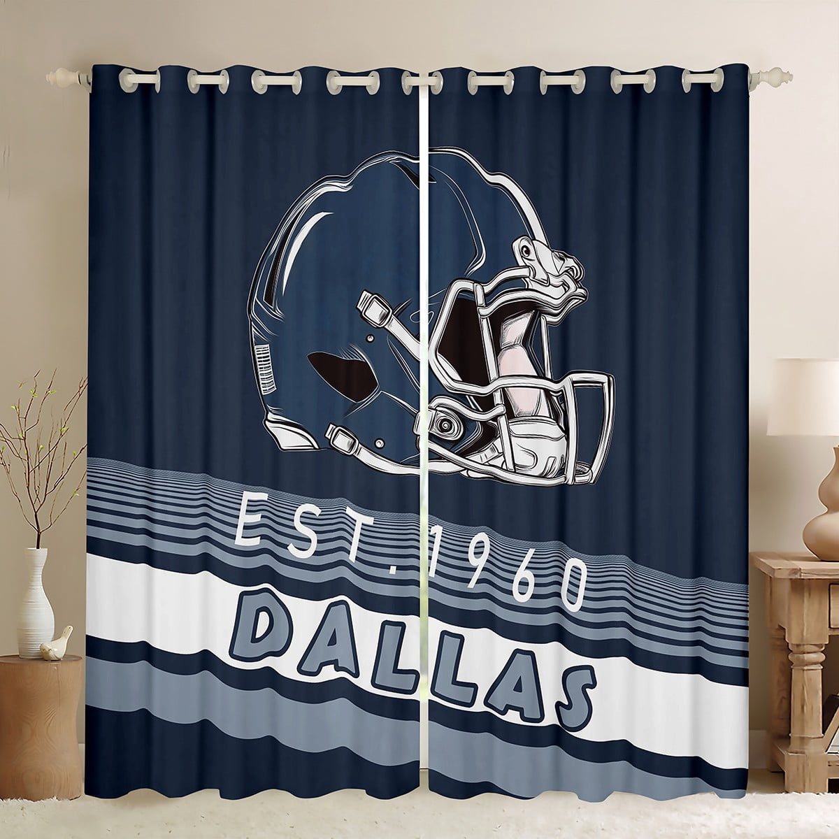 Erosebridal American Football Helmet Curtains and Drapes (42x90),Dallas ...