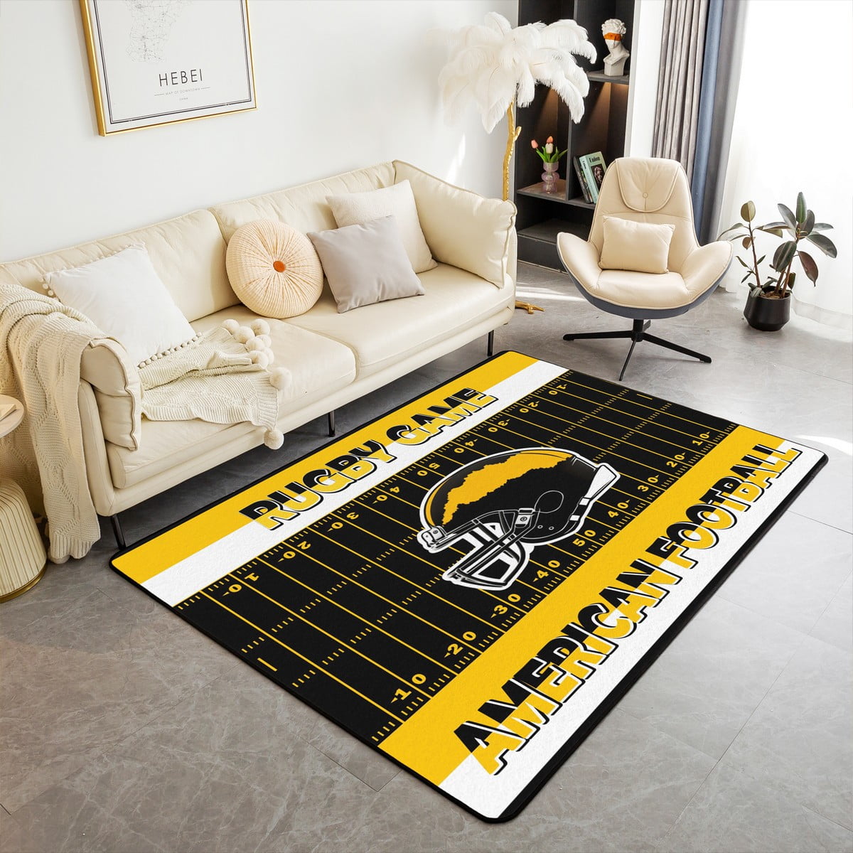 Erosebridal American Football Living Room Rugs Area Rug 5x7 Rugby Game ...