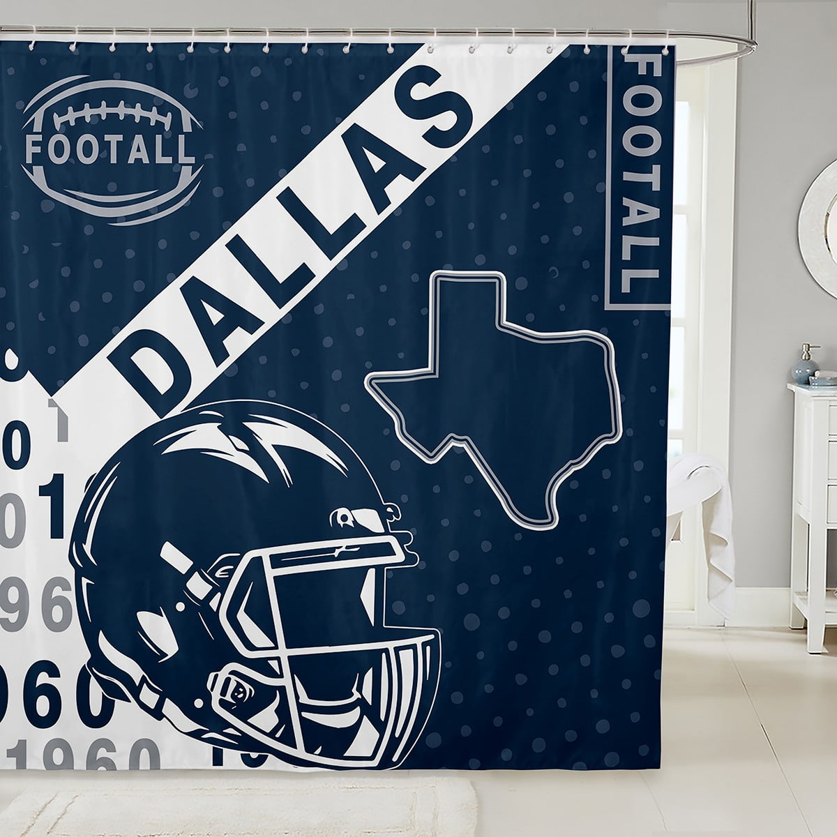 Erosebridal American Football Shower Curtain 72"x84" Rugby Bath Curtain ...