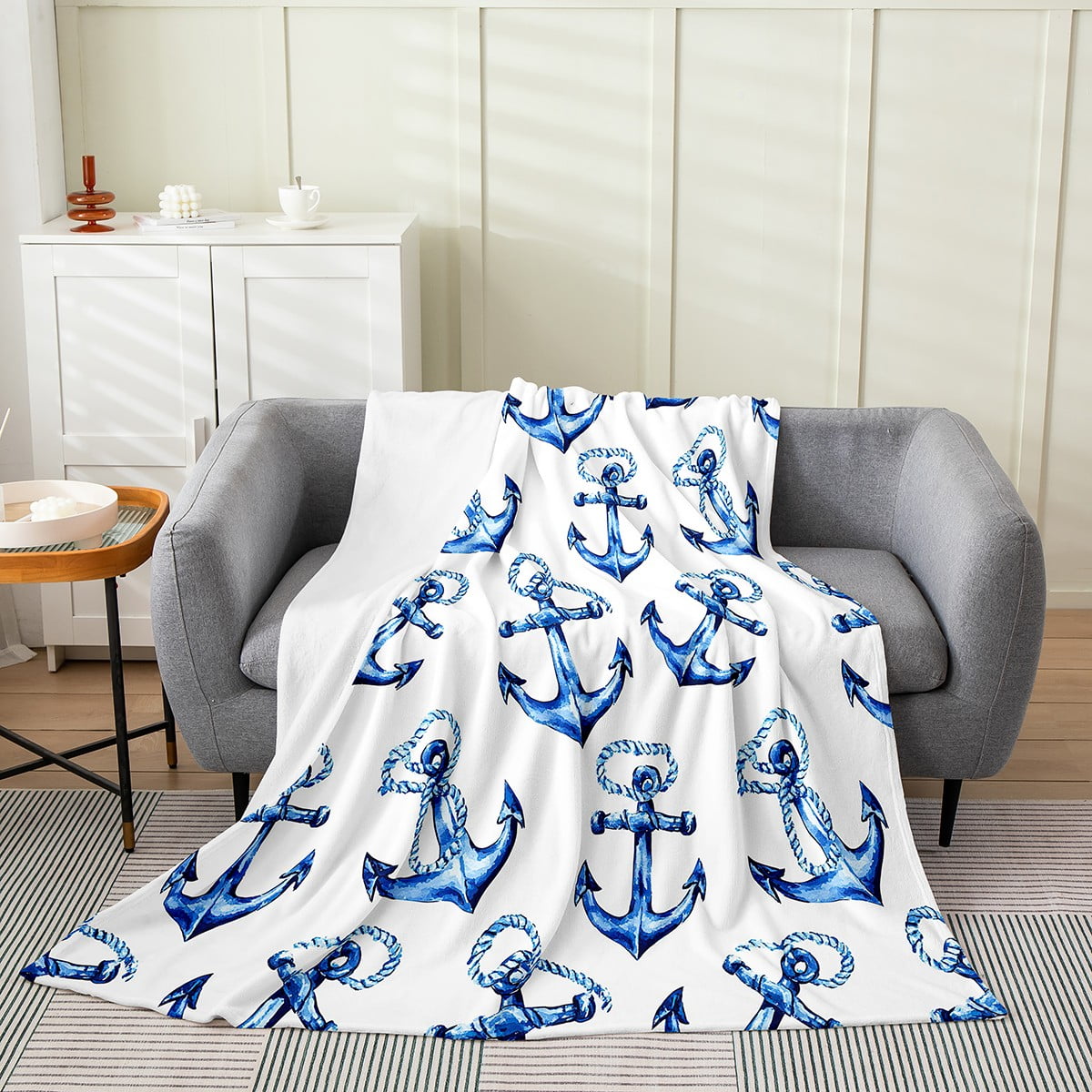 Erosebridal Anchor All Season Bed Blanket Twin 60"x80" Ocean Plush ...