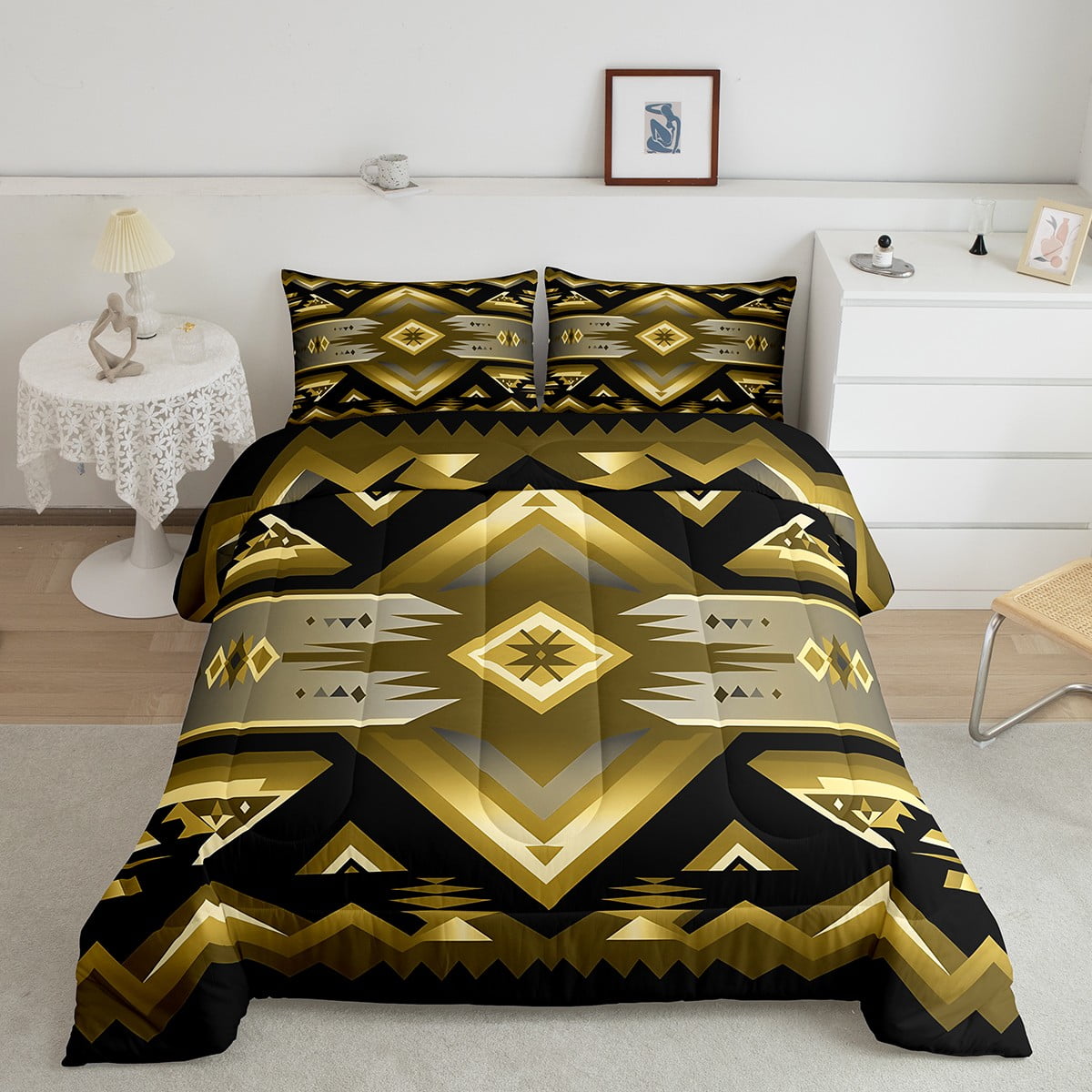 Erosebridal Ancient Aztec Bedding Sets King with Comforter,Geometry ...