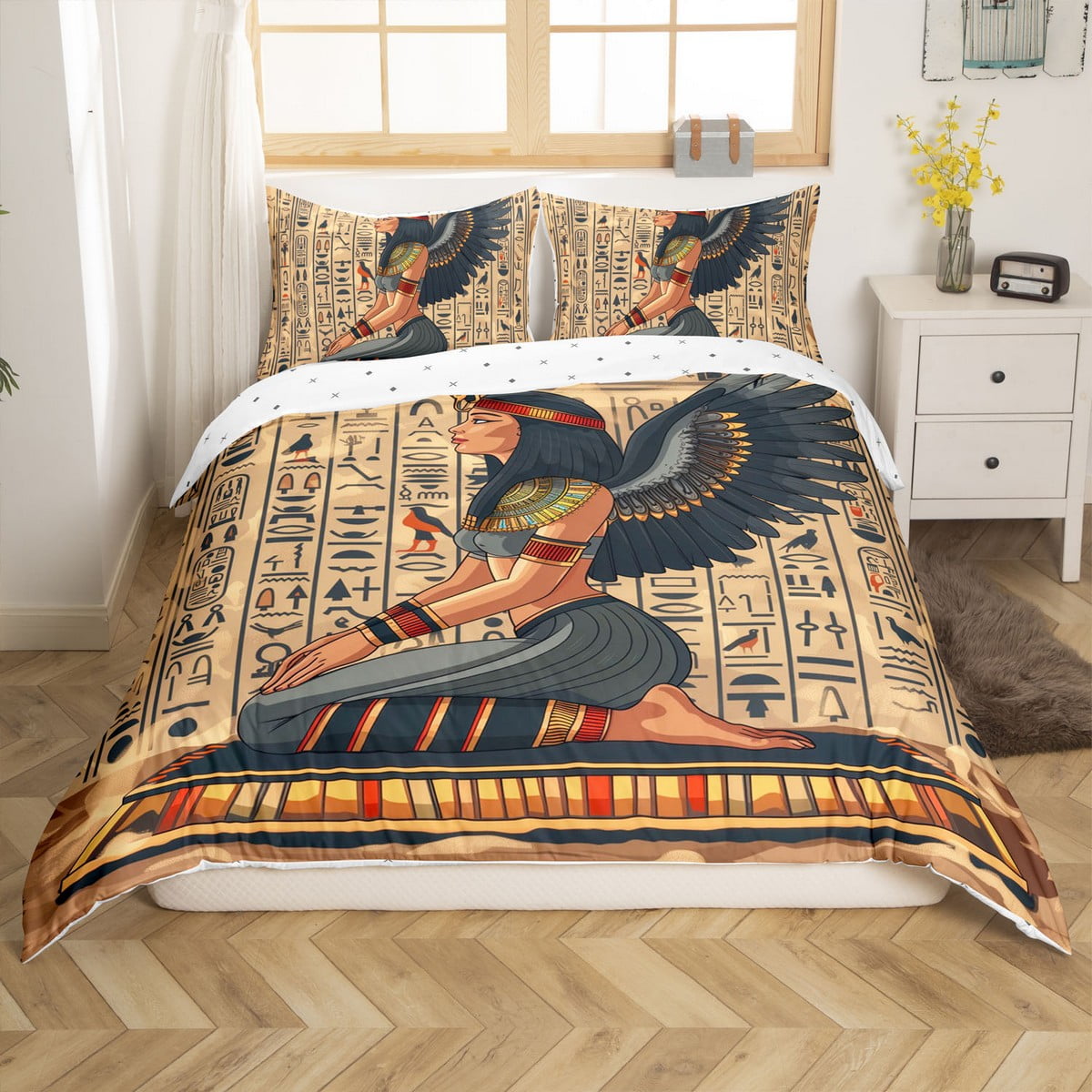 Erosebridal Ancient Egypt Civilization Pharaoh Comforter Cover Queen ...