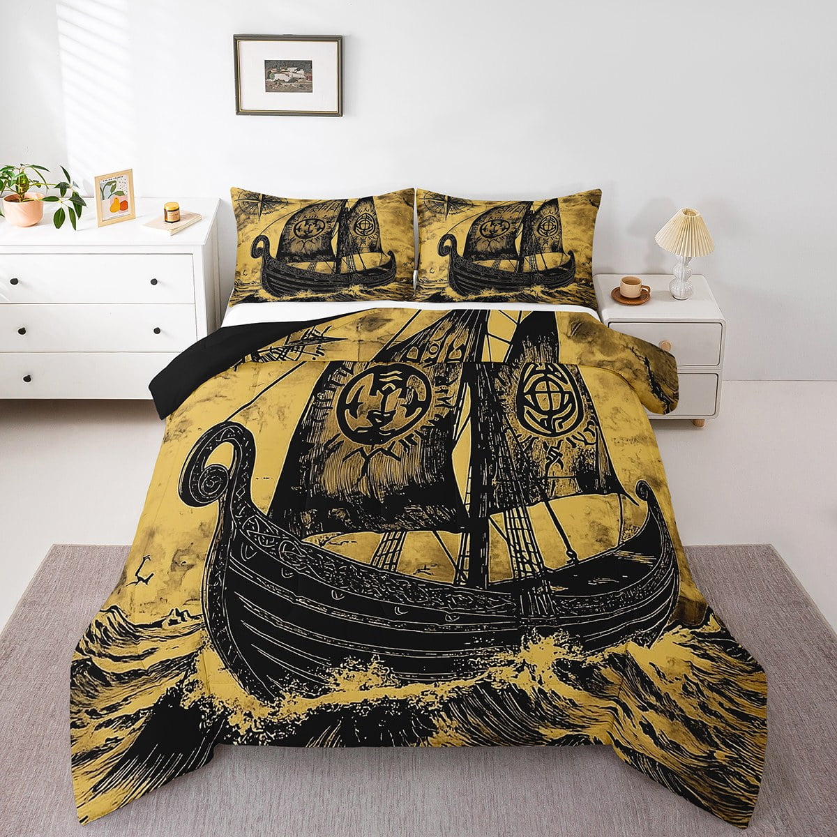Erosebridal Ancient Viking Bedding Sets Full with Comforter,Nautical ...