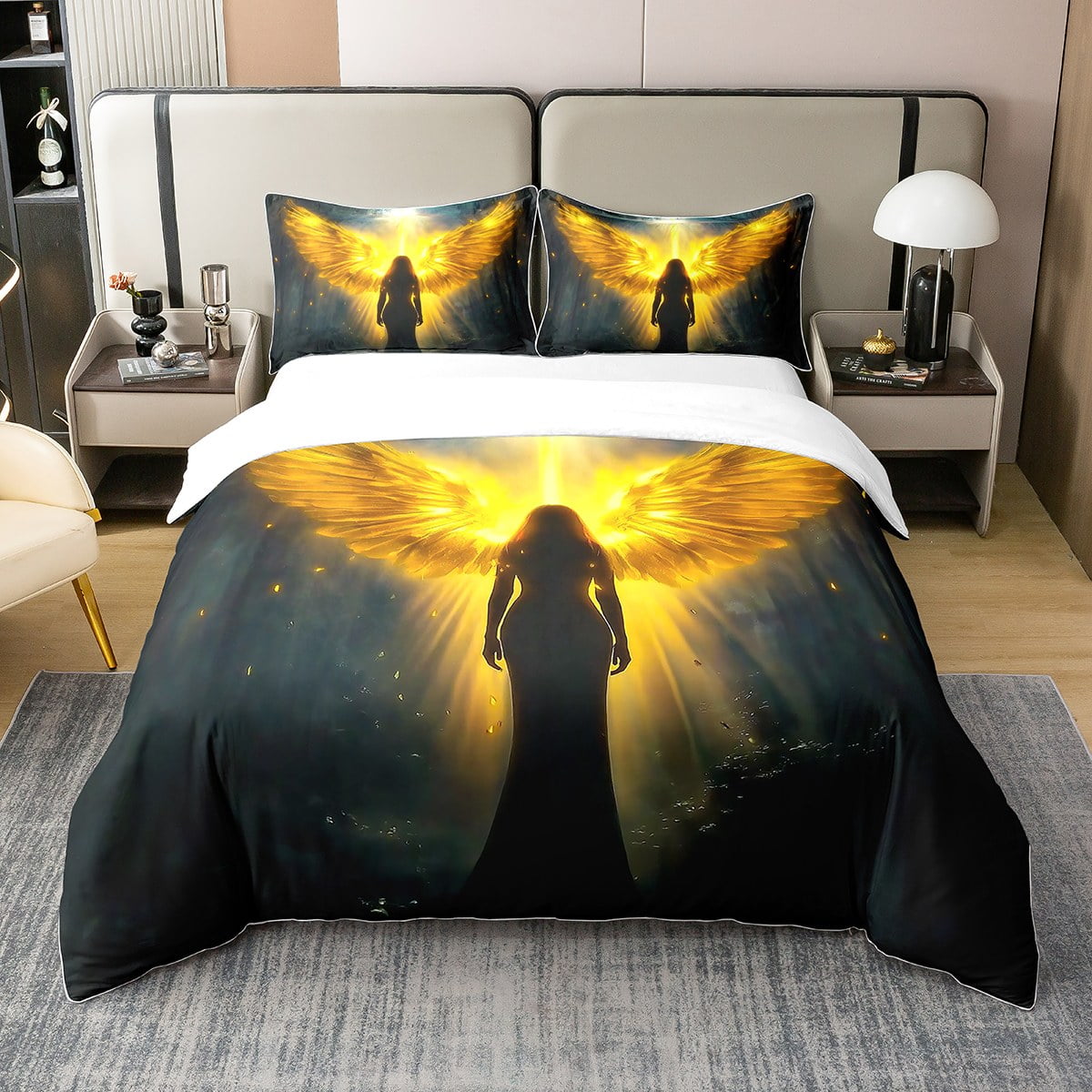 Erosebridal Angel 100% Cotton 100% Cotton Comforter Cover Queen, Gold ...