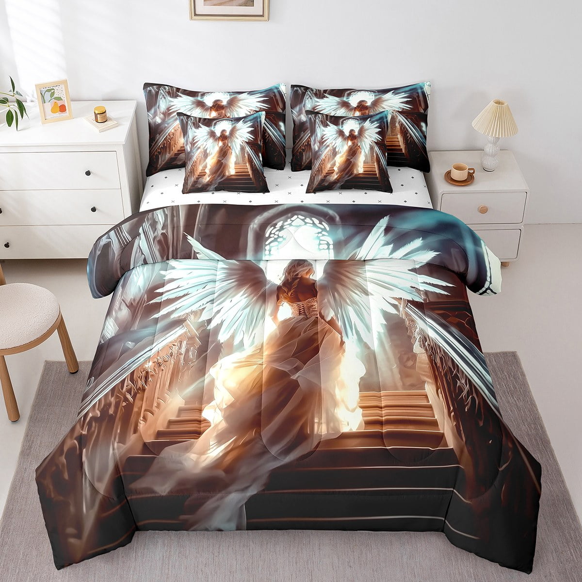 Erosebridal Angel Bedding Twin Size, Fairy Wings Comforter Sets with ...