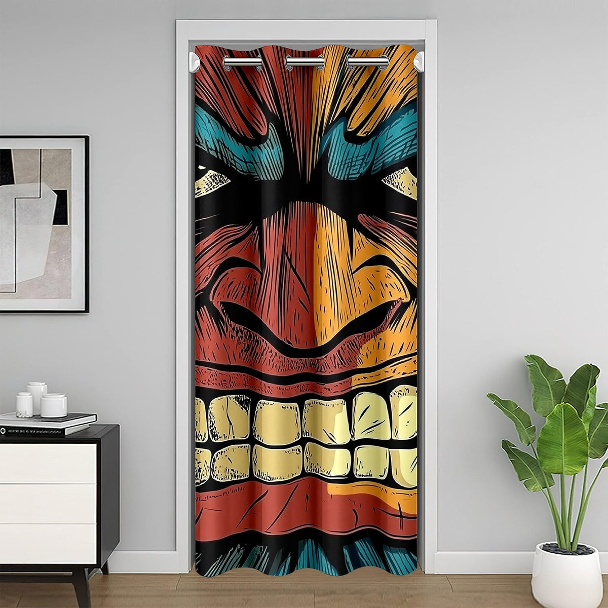Erosebridal Angry Hawaiian Door Curtain Panel 52x80, Folk Culture Room ...
