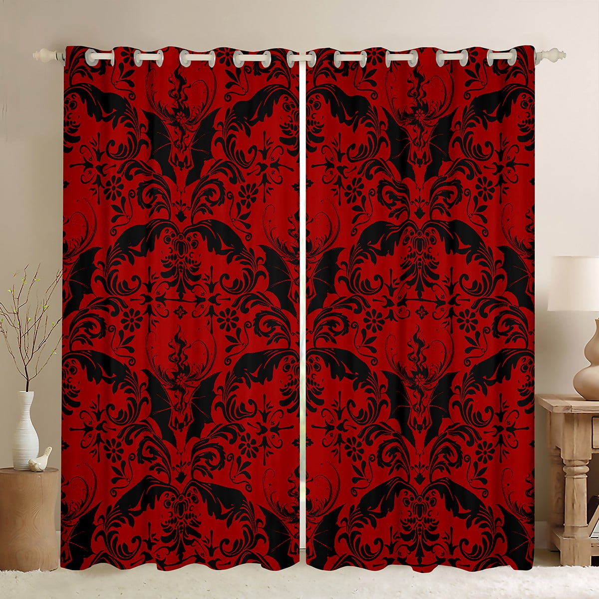 Erosebridal Animal Bat Curtains for Living Room (42Wx84L),Bohemian ...