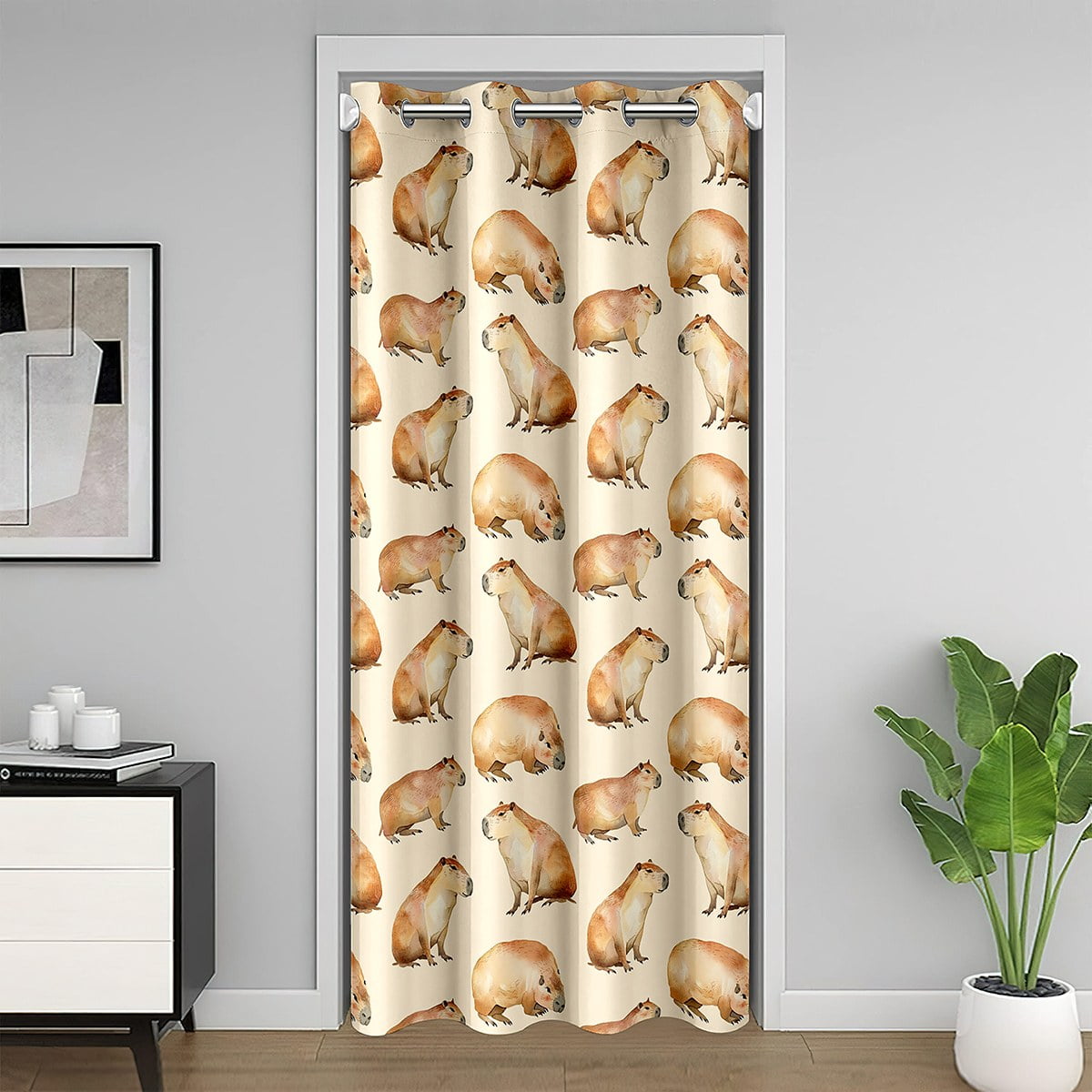 Erosebridal Animal Capybara Door Curtain For Door Window 52x80,Cartoon ...