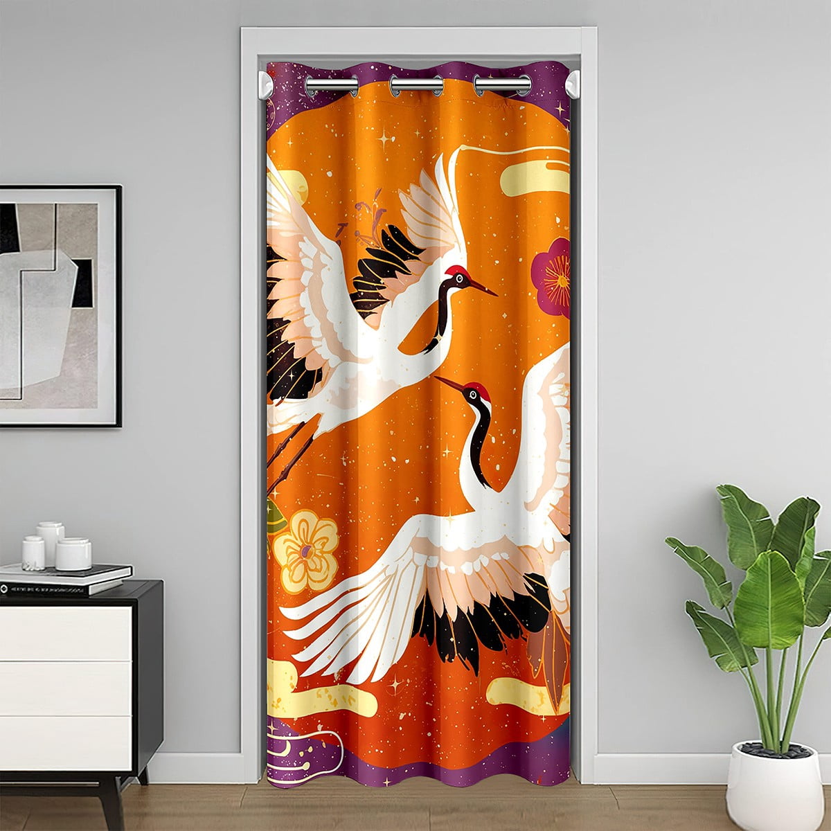 Erosebridal Animal Crane Door Curtain For Doorways 84"x42",Japanese ...