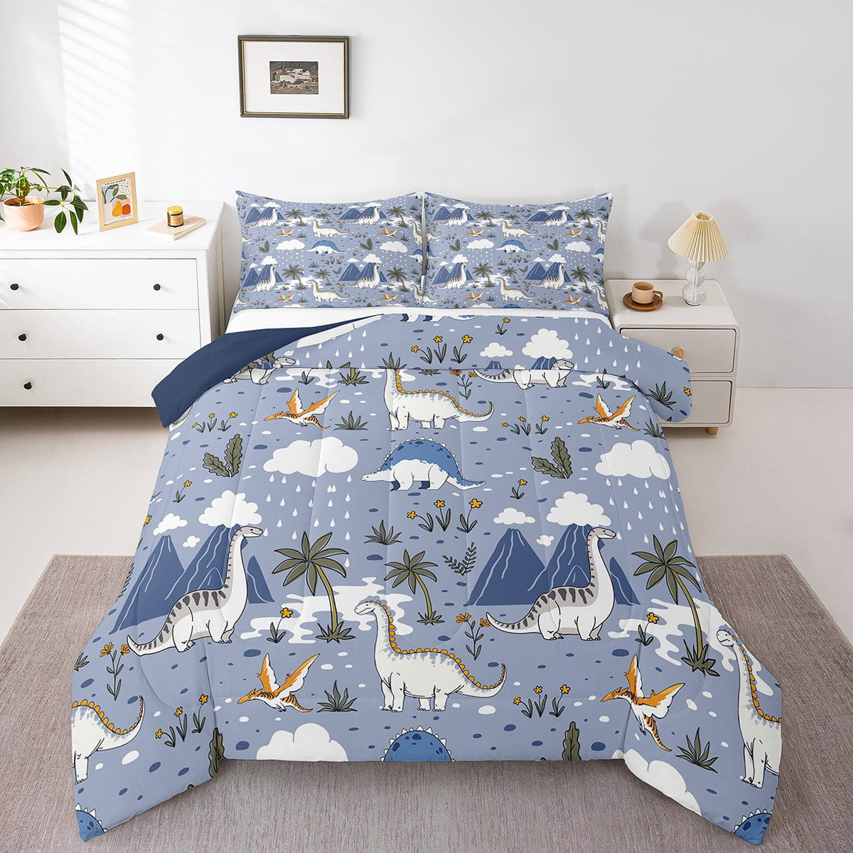 Erosebridal Animal Dinosaur Bedding Twin Comforter Set,Cartoon Wildlife ...