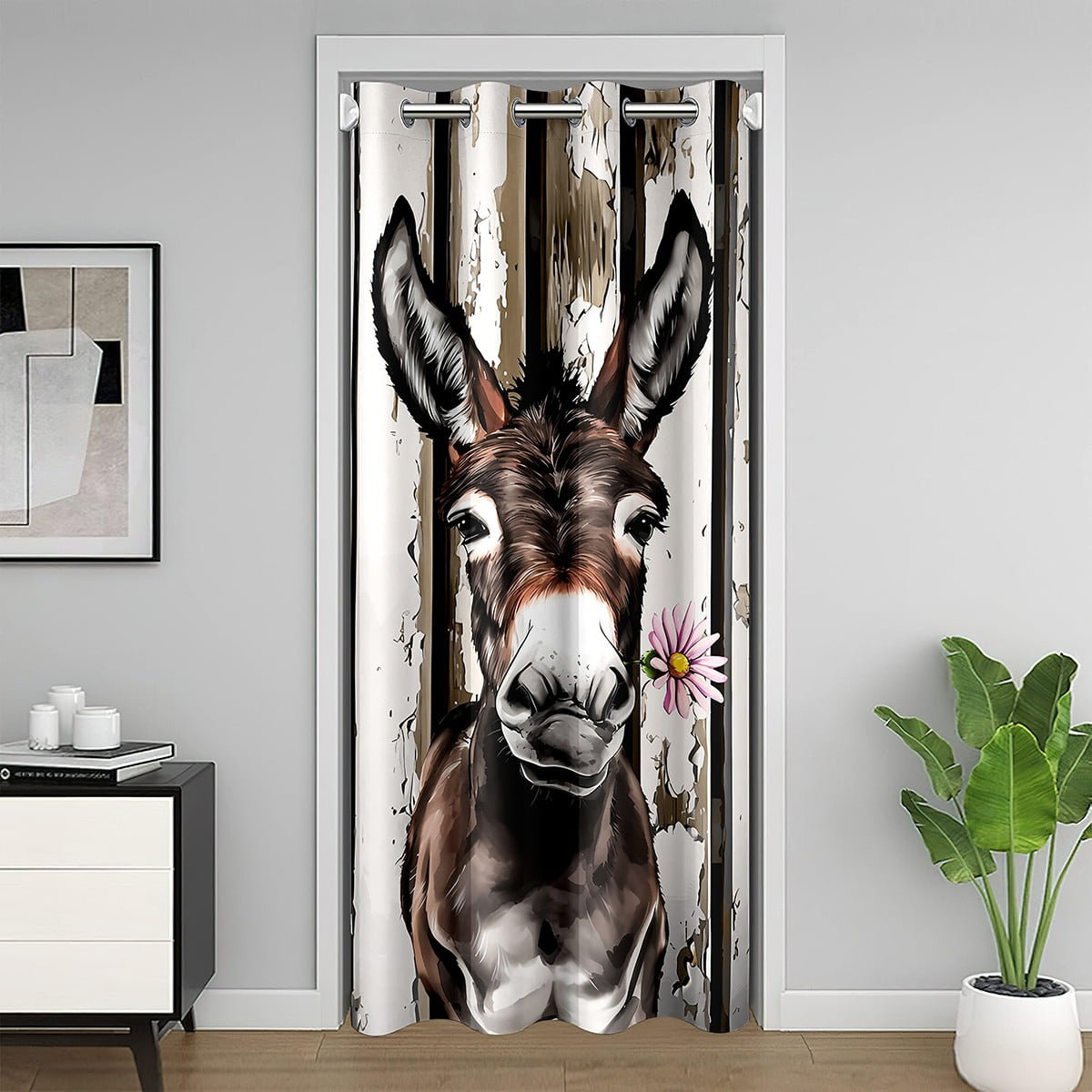 Erosebridal Animal Donkey Door Curtain For Doorways 80"x59",Lodge ...