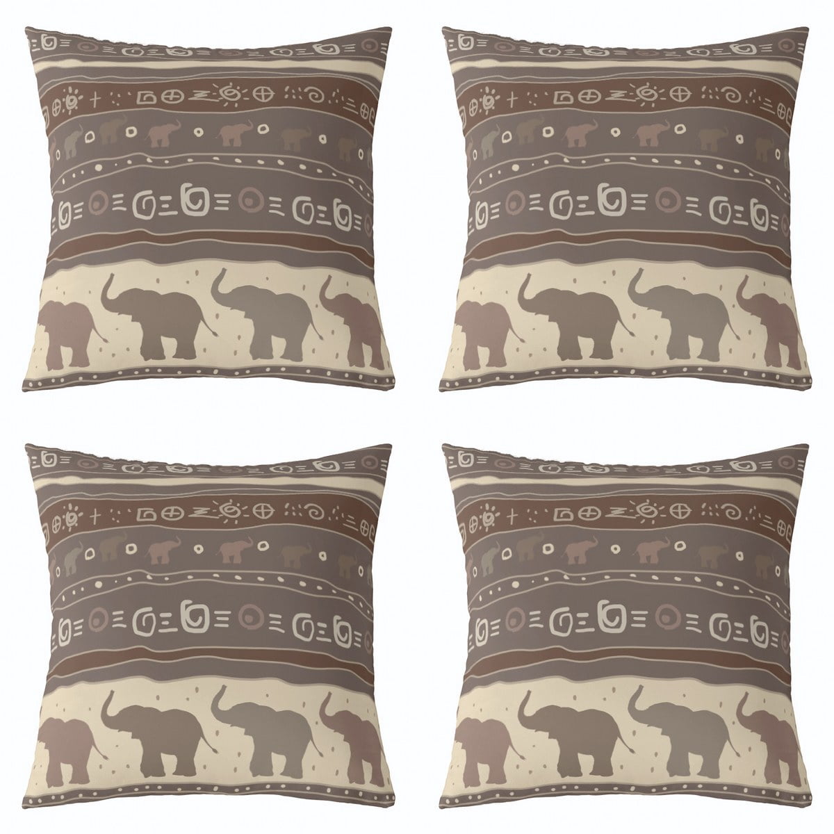 Erosebridal Animal Elephant Cushion Covers for Sofa Set of 4,Bohemian ...