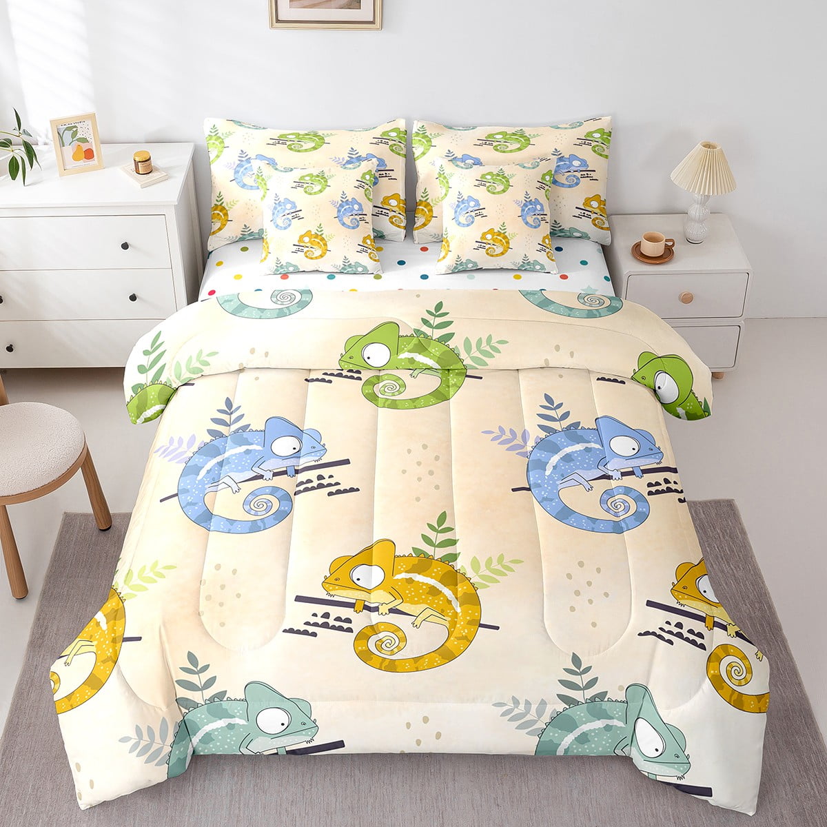 Erosebridal Animal Lizard Bedding Sets Twin Size,Cartoon Wildlife ...