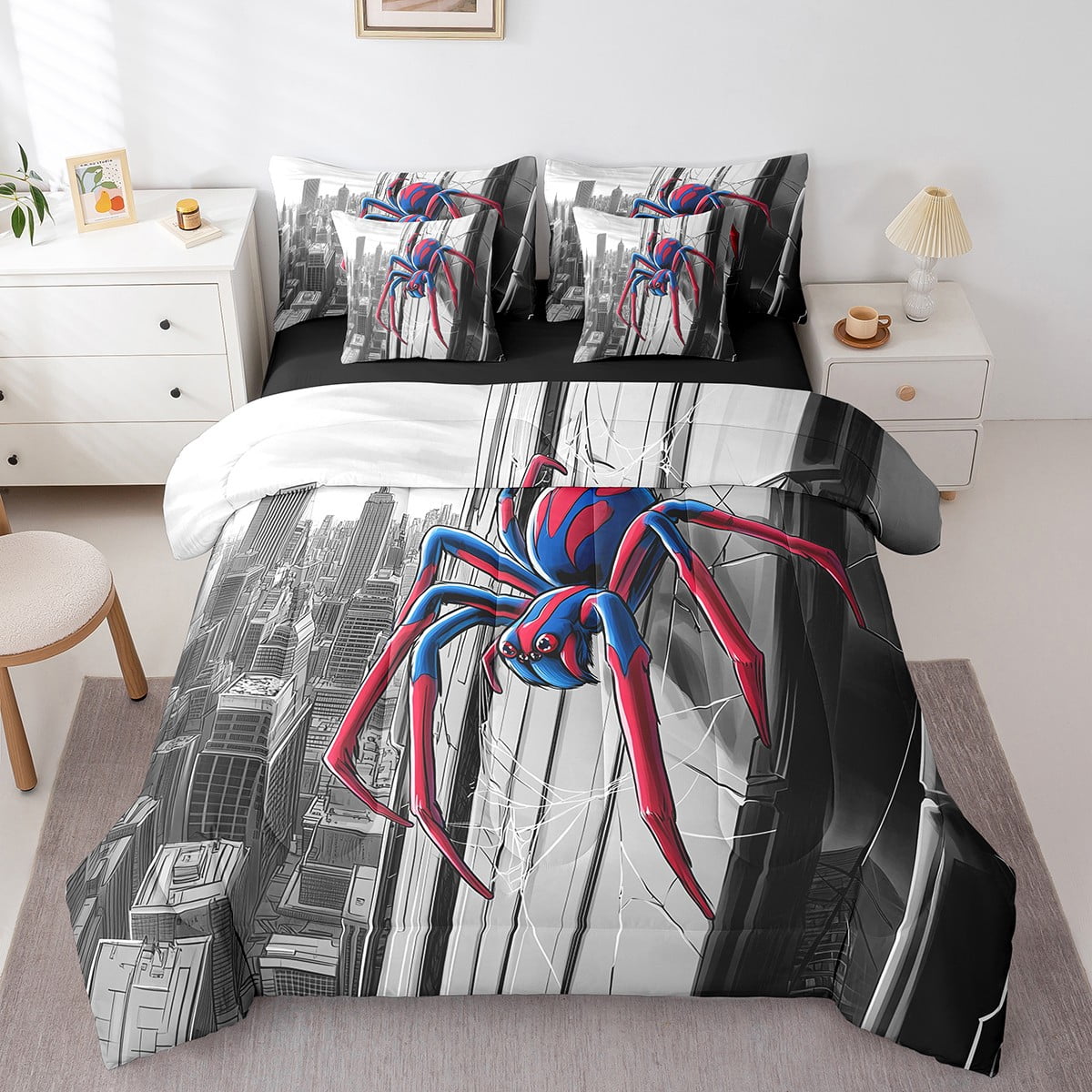 Erosebridal Animal Spider Bed In A Bag King Size,Spooky Animal Bedding ...