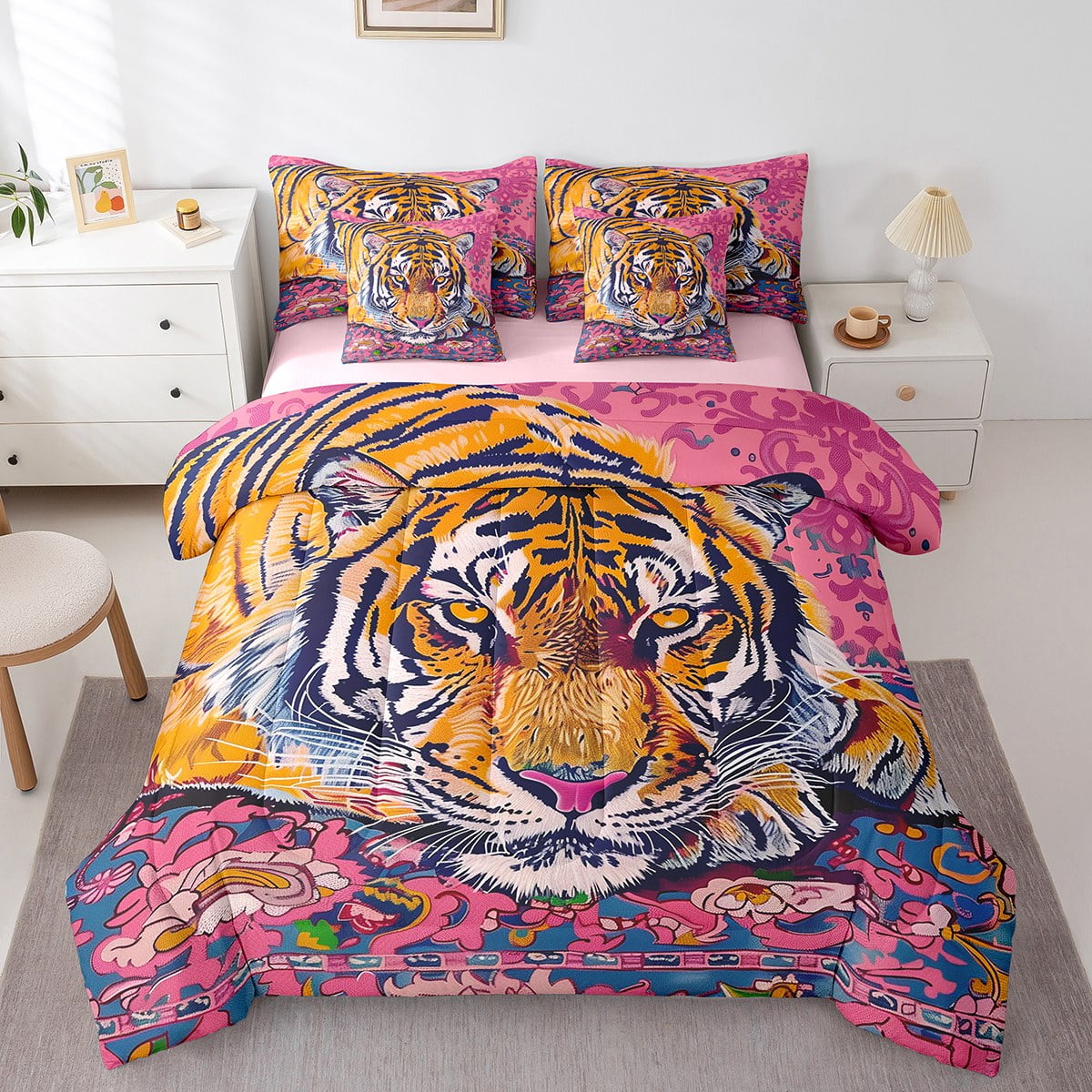 Erosebridal Animal Tiger Bedding Queen Size,Woodland Wildlife Bedding ...