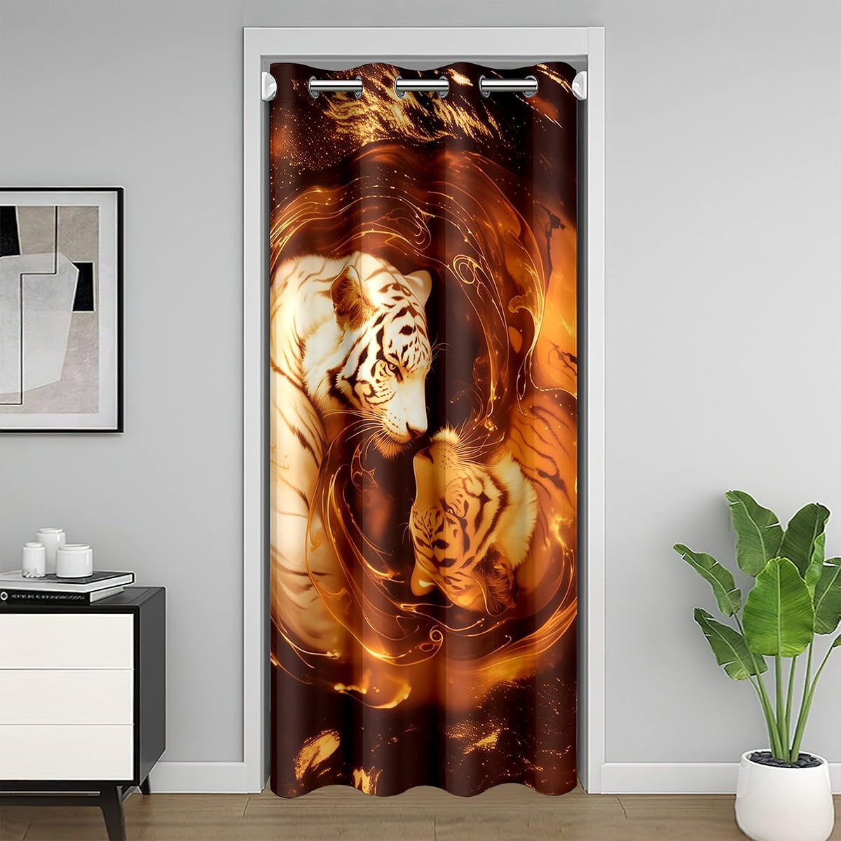 Erosebridal Animal Tiger Door Curtain For Doorways 80"x59",Japanese ...