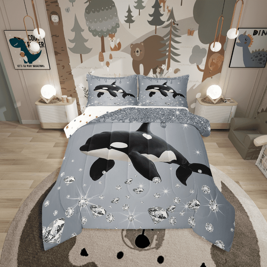 Erosebridal Animal Whale Bedding Twin Comforter Set,Crystal Glitter ...