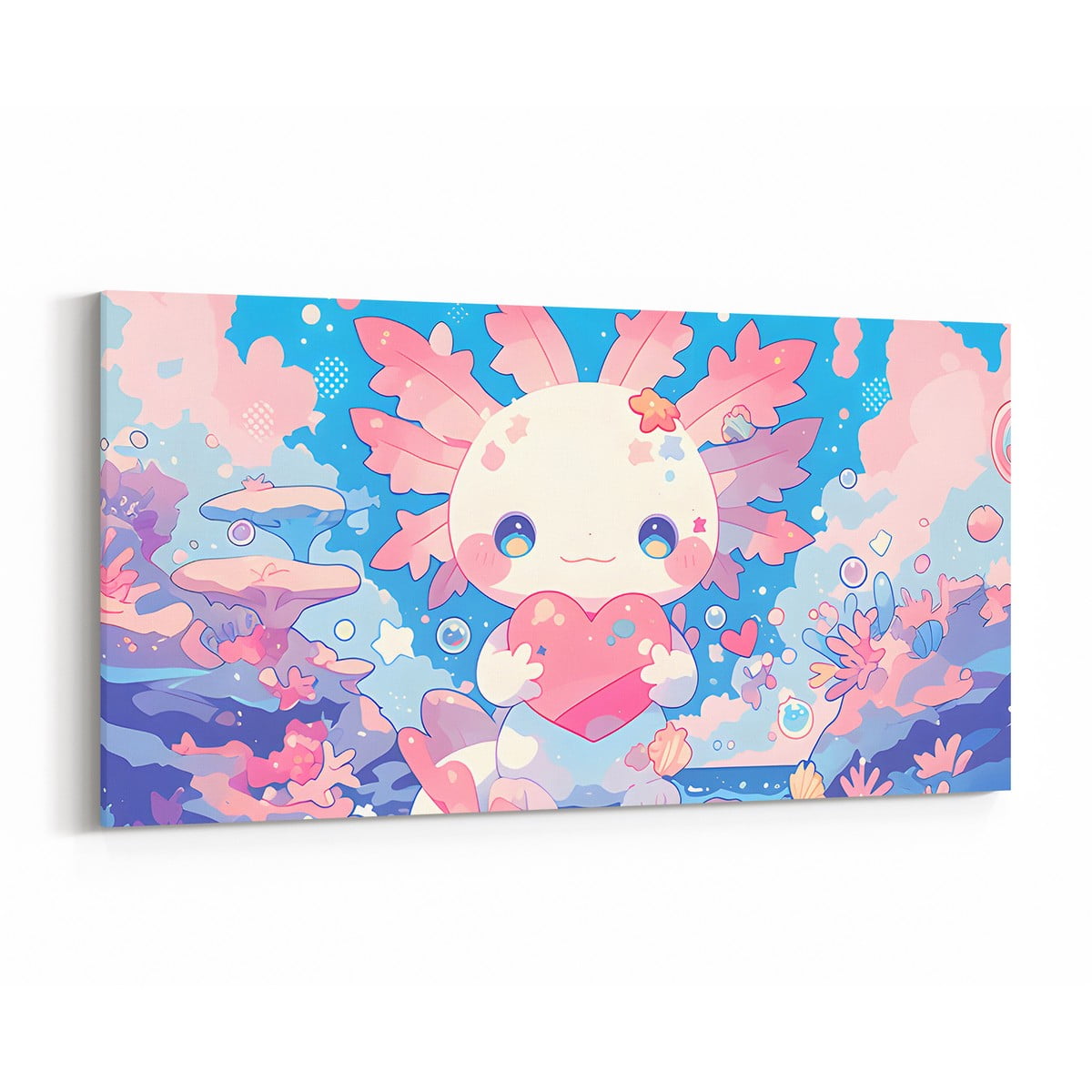 Erosebridal Anime Axolotl Canvas Wall Art for Bedroom , Dreamy Fairy ...