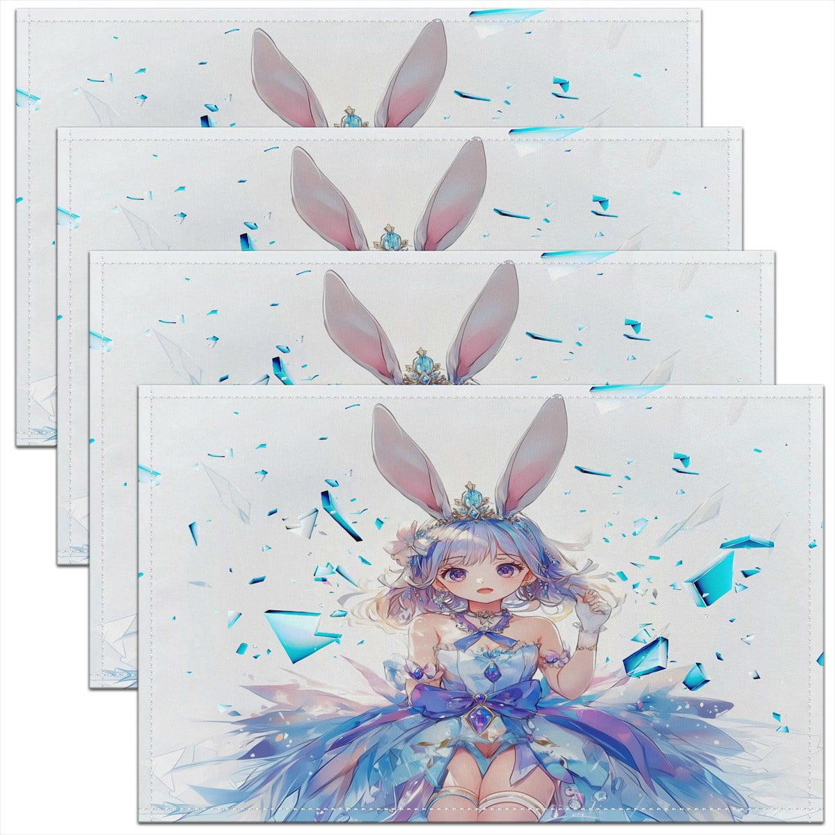 Erosebridal Anime Bowknot Placemats Set of 4,Kawaii Japanese Princess ...