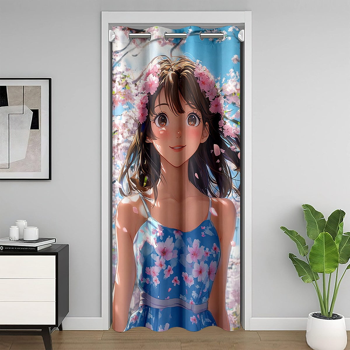 Erosebridal Anime Door Curtain Panel 42x84, Cherry Blossoms Room ...