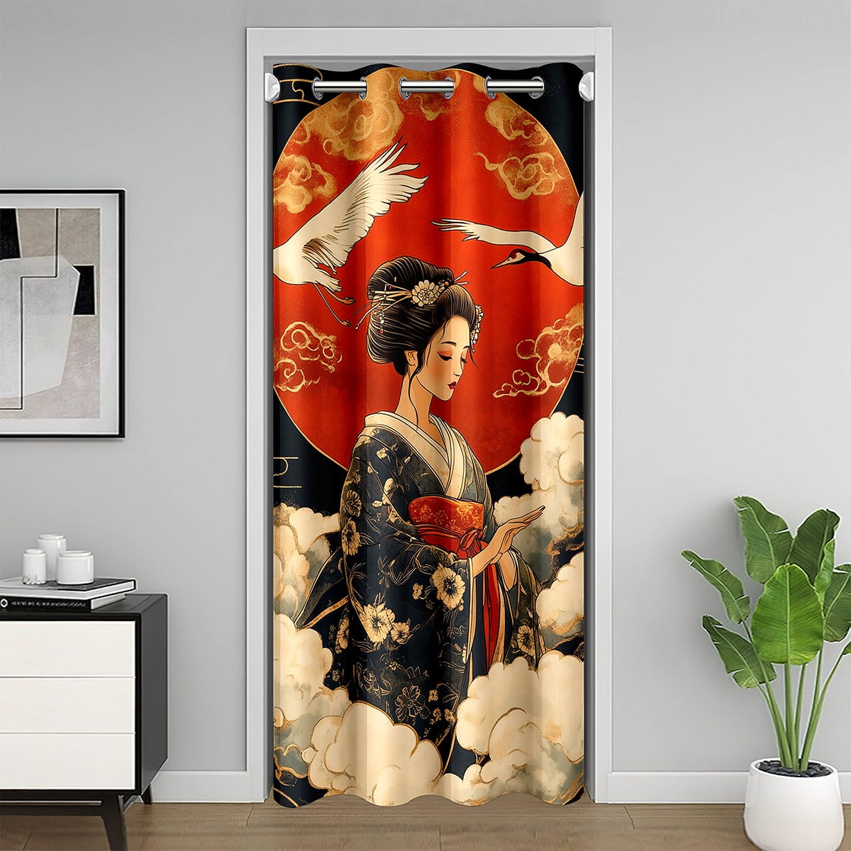 Erosebridal Anime Geisha Door Curtain Panel 42x80,Japanese Ukiyoe Room ...