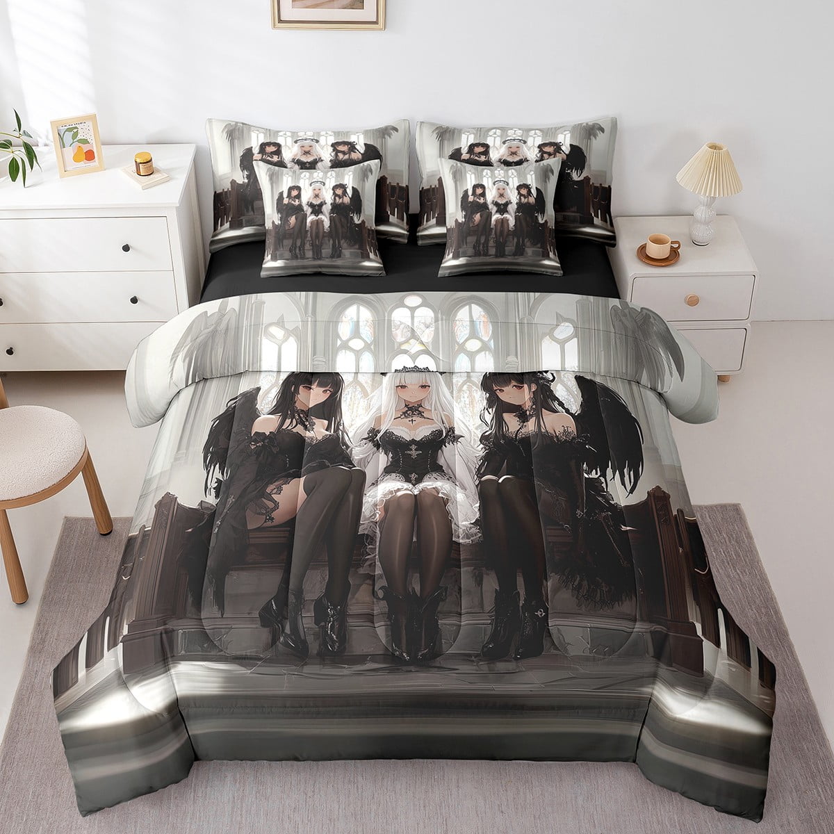 Erosebridal Anime Print Bedding Sets Twin Size, Cool Japanese Comforter ...