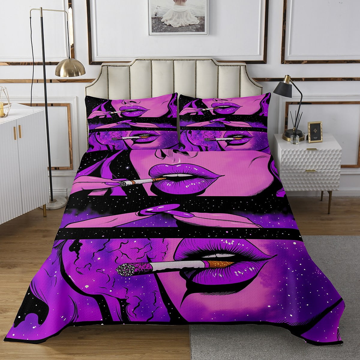 Erosebridal Anime Print Quilt Sets for King Size Bed, Cool Japanese Bed ...