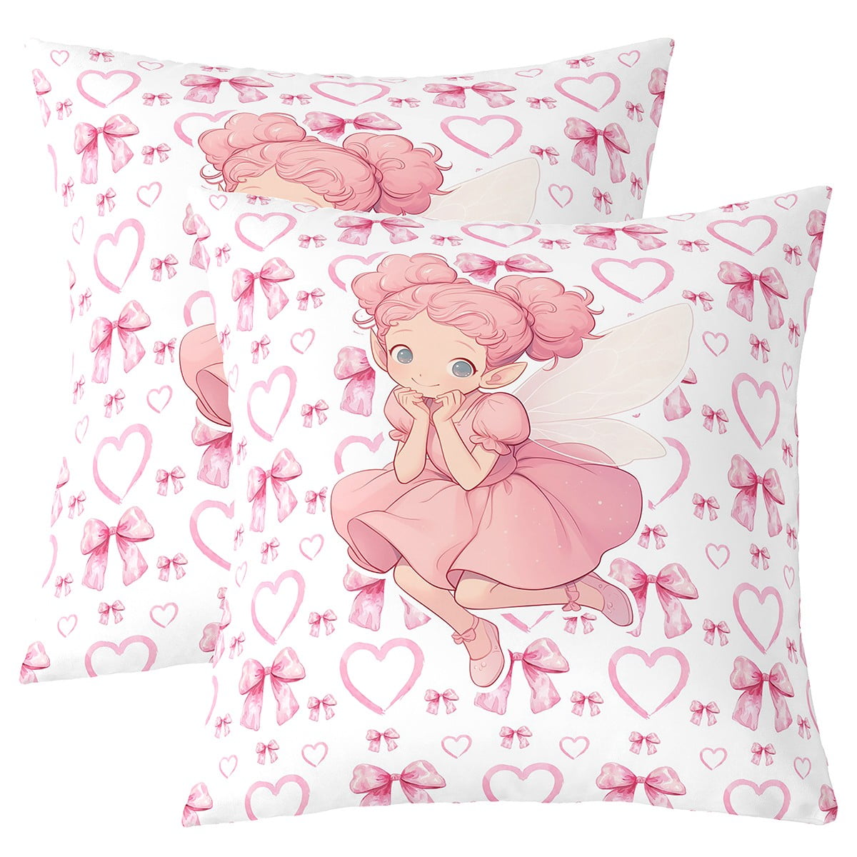 Erosebridal Anime Princess Throw Pillow Covers 20x20 Set of 2,Bow Love ...
