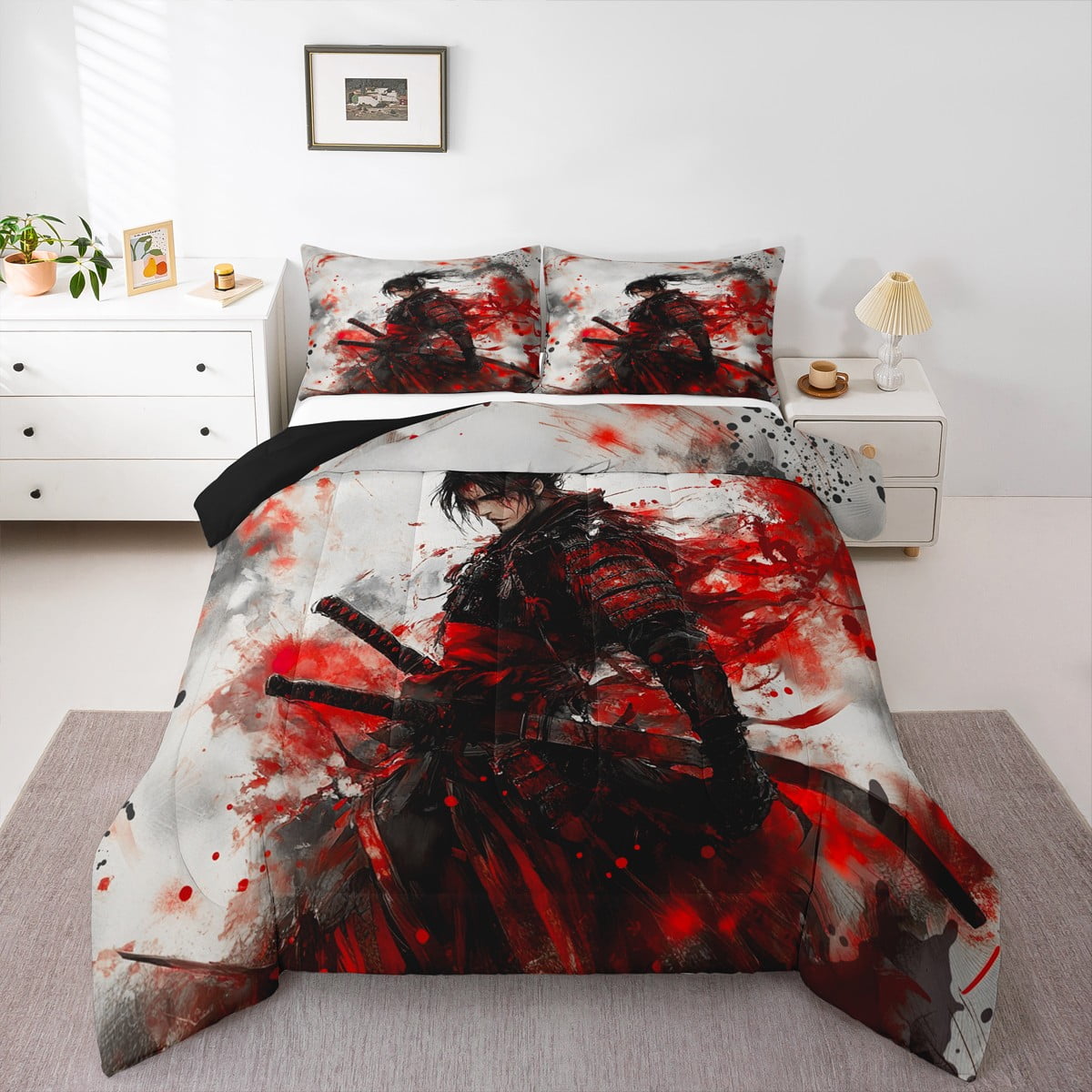 Erosebridal Anime Samurai Bedding Queen Comforter Set, Tokyo Samurai ...