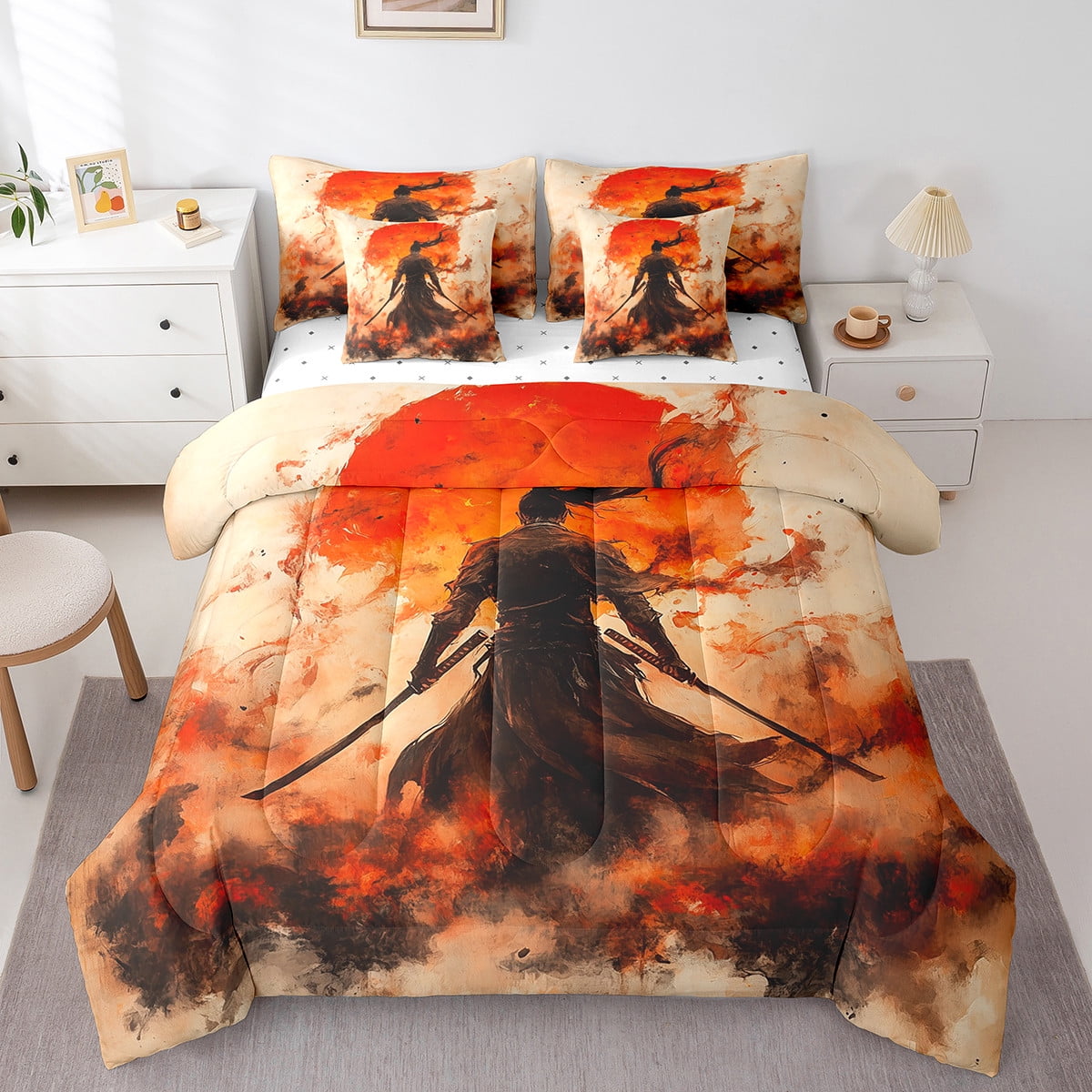 Erosebridal Anime Samurai Bedding Twin Size, Tokyo Warrior Bedding Sets ...