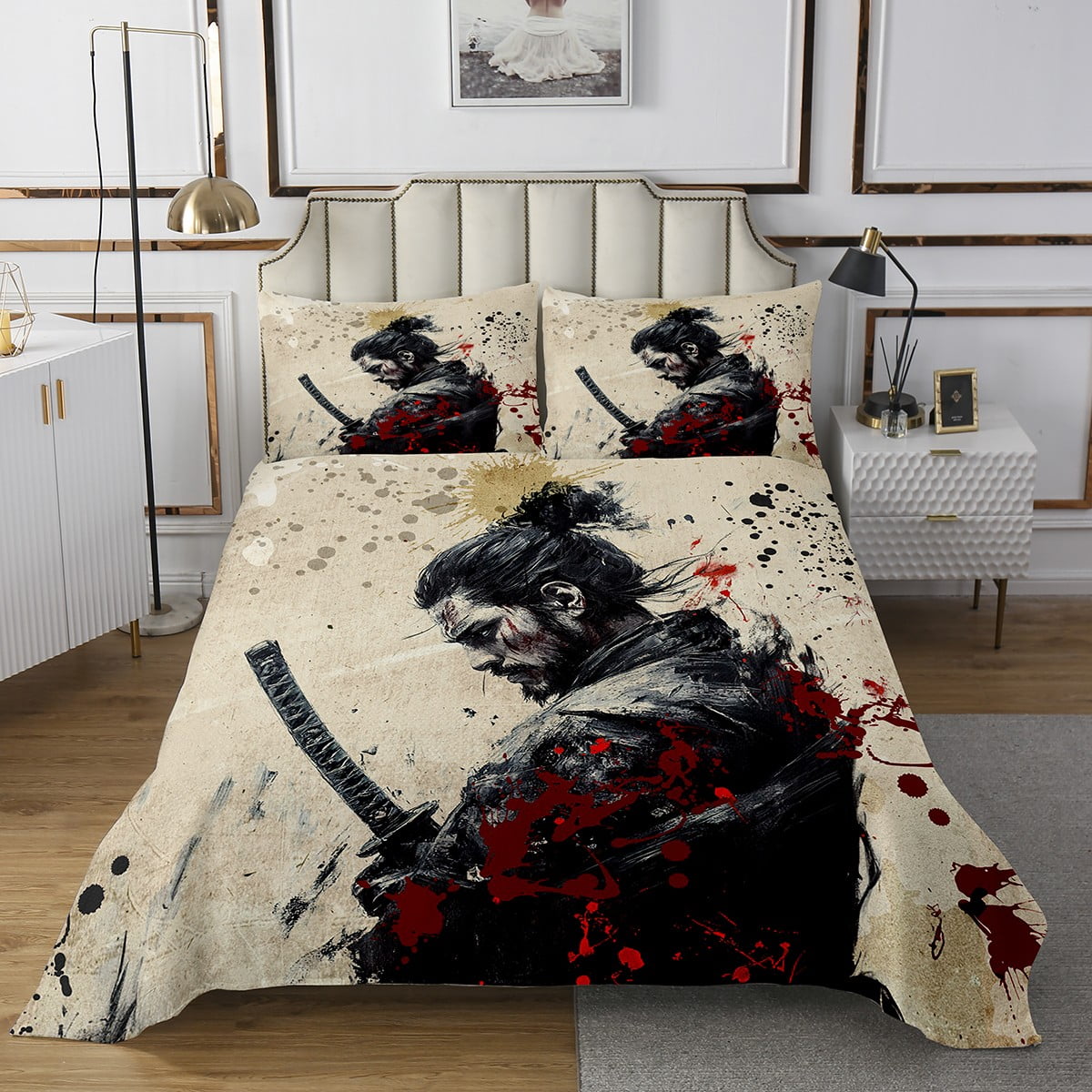 Erosebridal Anime Samurai Quilt Sets for Twin Size Bed, Tokyo Samurai ...
