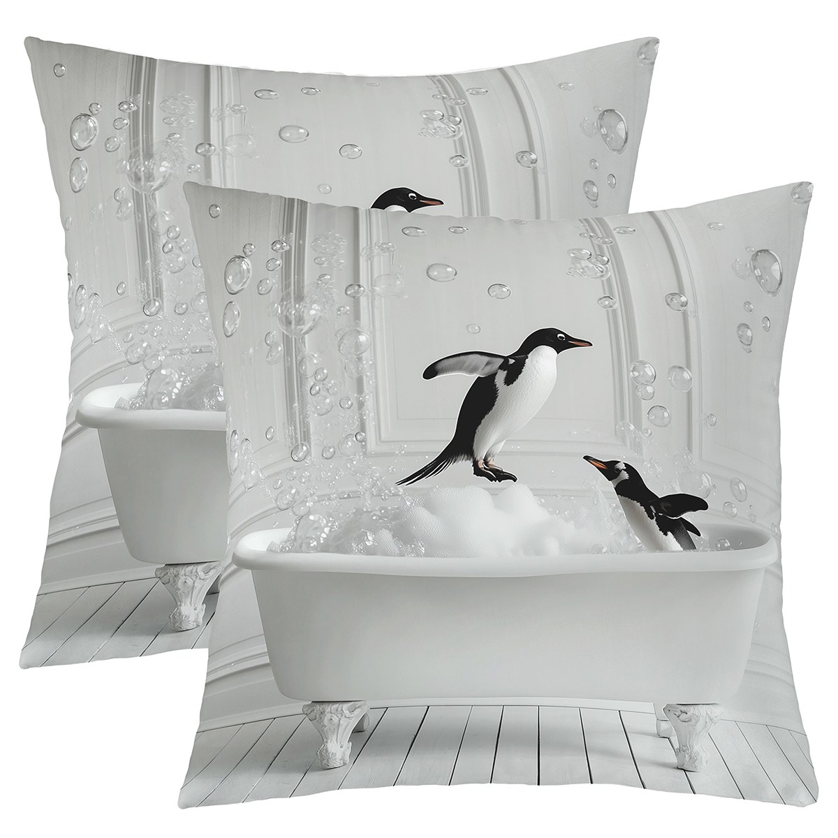 Erosebridal Antarctic Penguin Cushion Covers for Sofa Set of 2, Cute ...
