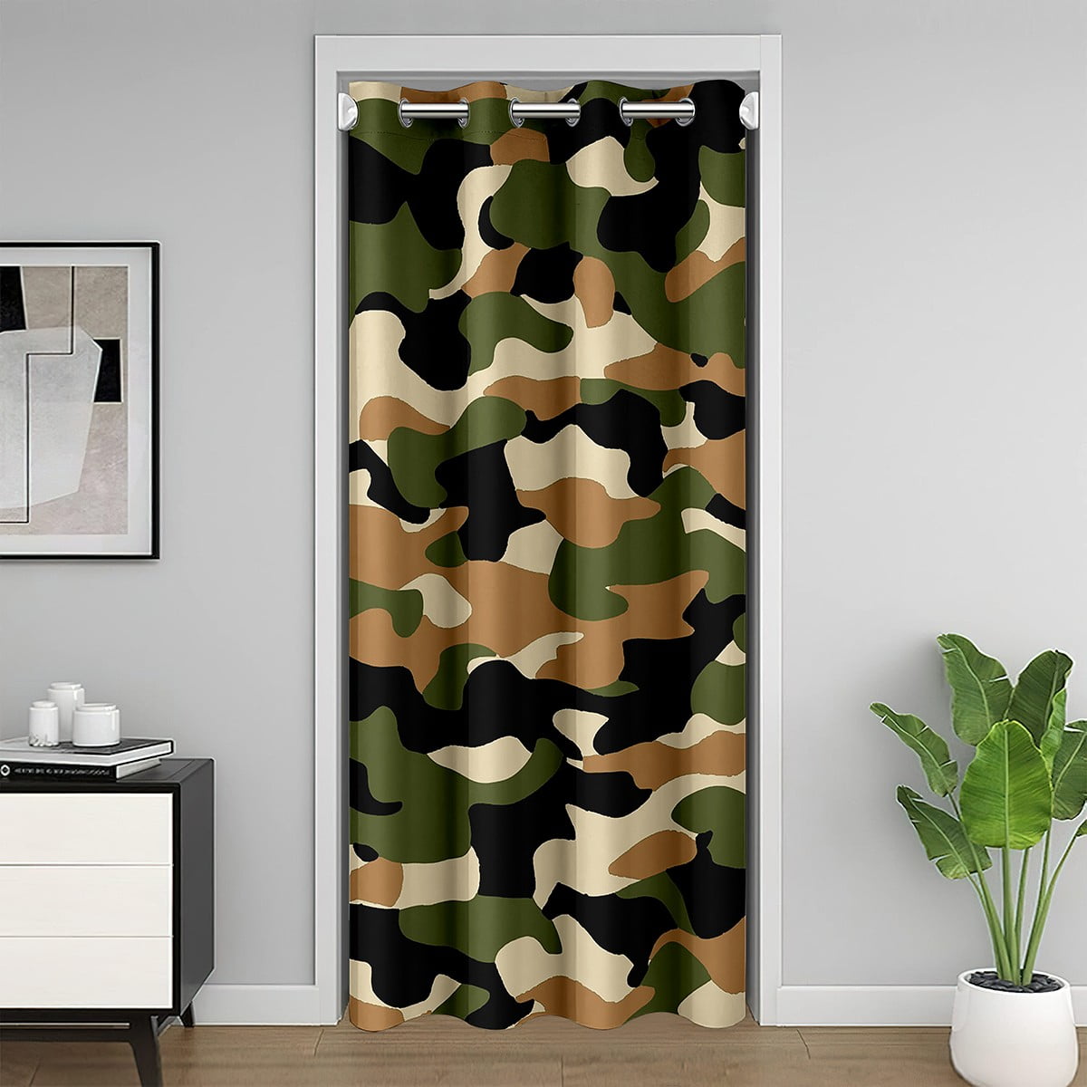 Erosebridal Army Camouflage Door Curtain For Doorways 59x80, Brown ...