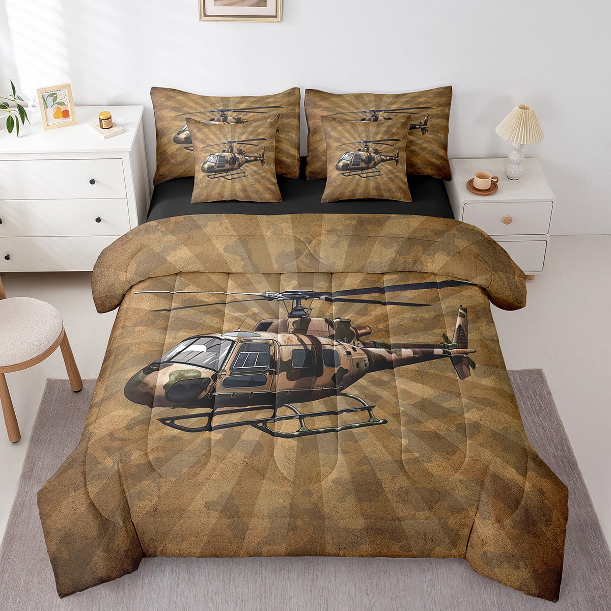 Erosebridal Army Fighter Jet Bed in a Bag King size, Military Jet Bed ...