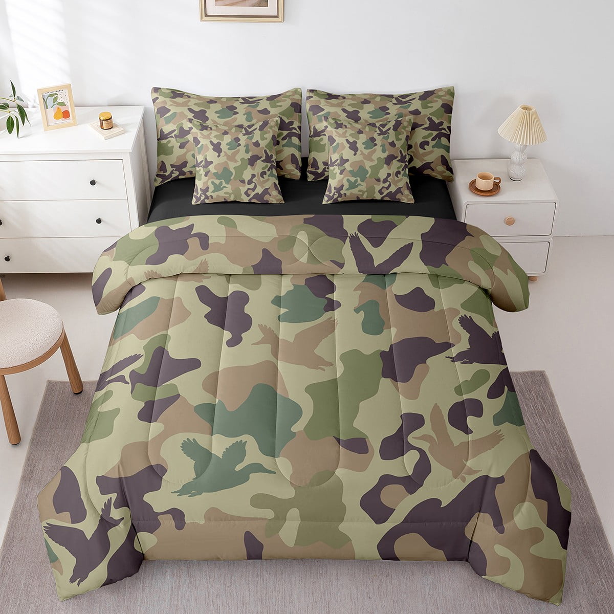 Erosebridal Army Military Bedding Sets Full Size, Wildlife Duck ...