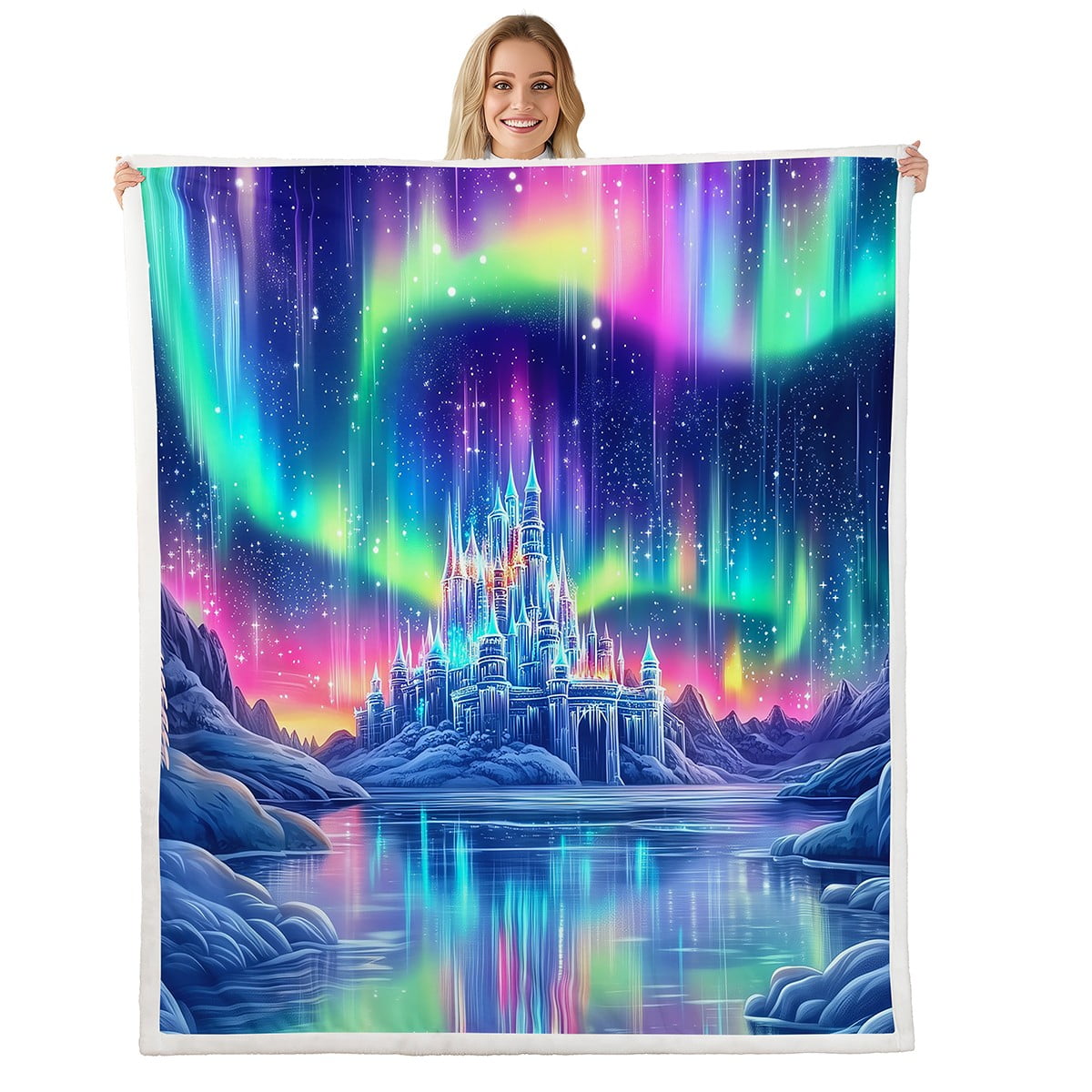Erosebridal Aurora Blanket Throw 90"x90",Princess Castle Blankets and ...