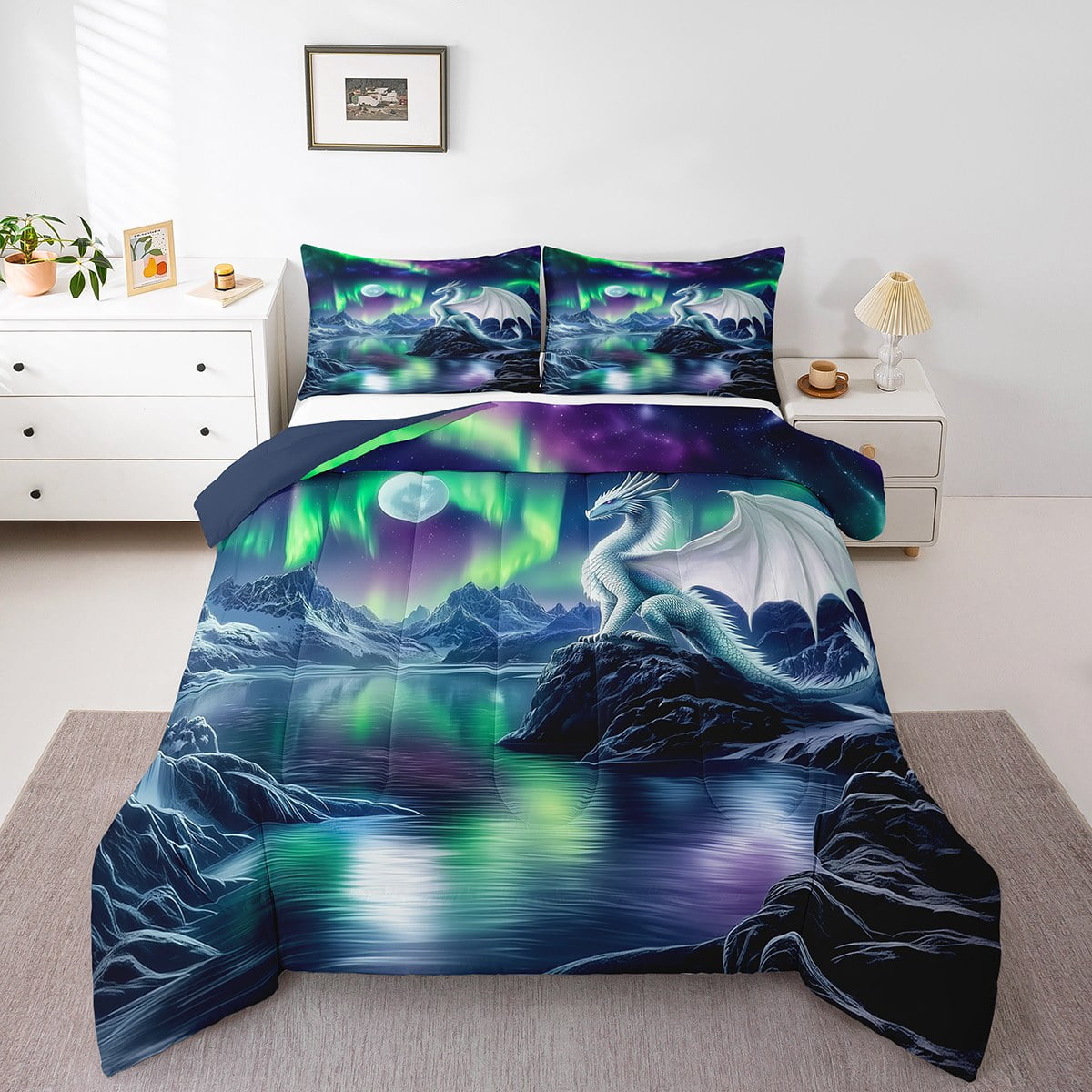 Erosebridal Aurora Dragon Bedding Set Twin,Gothic Dragon Comforter Set ...