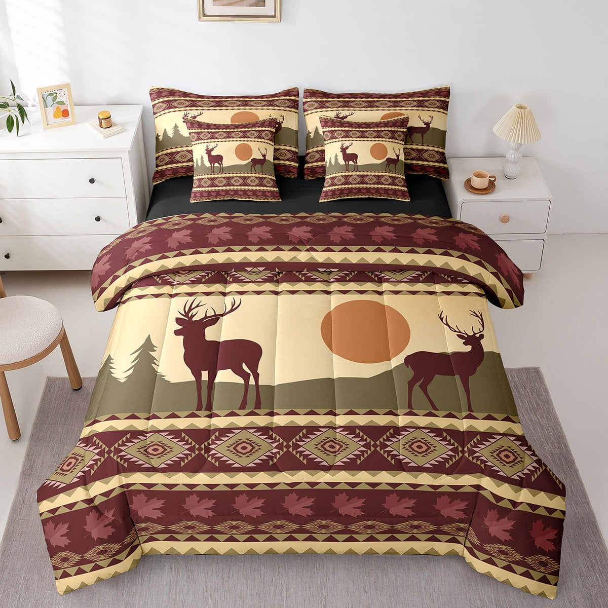 Erosebridal Aztec Bed in a Bag Full size for Adult, Wildlife Deer Bed ...