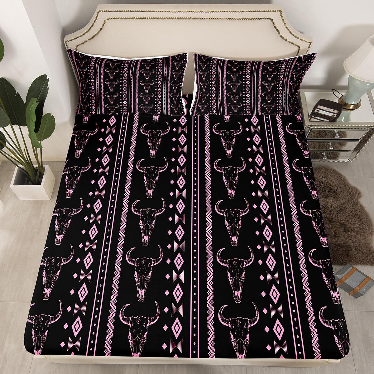 Erosebridal Aztec Fitted Sheet Set Full, Folk Culture Fitted Sheet Full ...