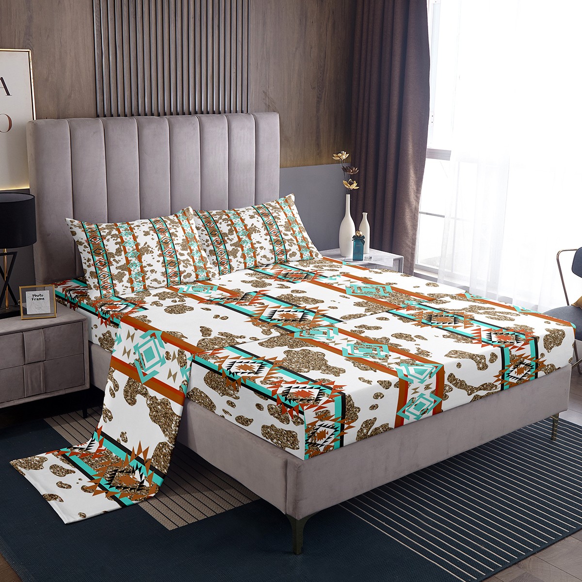 Erosebridal Aztec Sheet Set Queen for Adult, Rustic Animal Queen Sheet ...