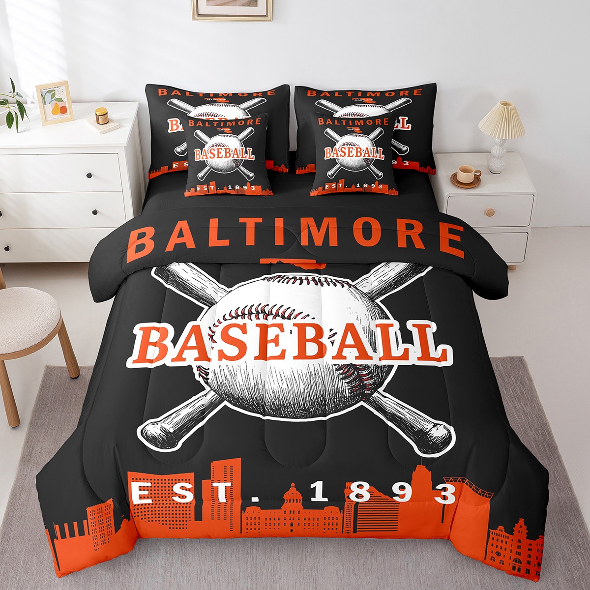 Erosebridal Ball Game Bed in a Bag King size, Baseball Sports Bedding ...