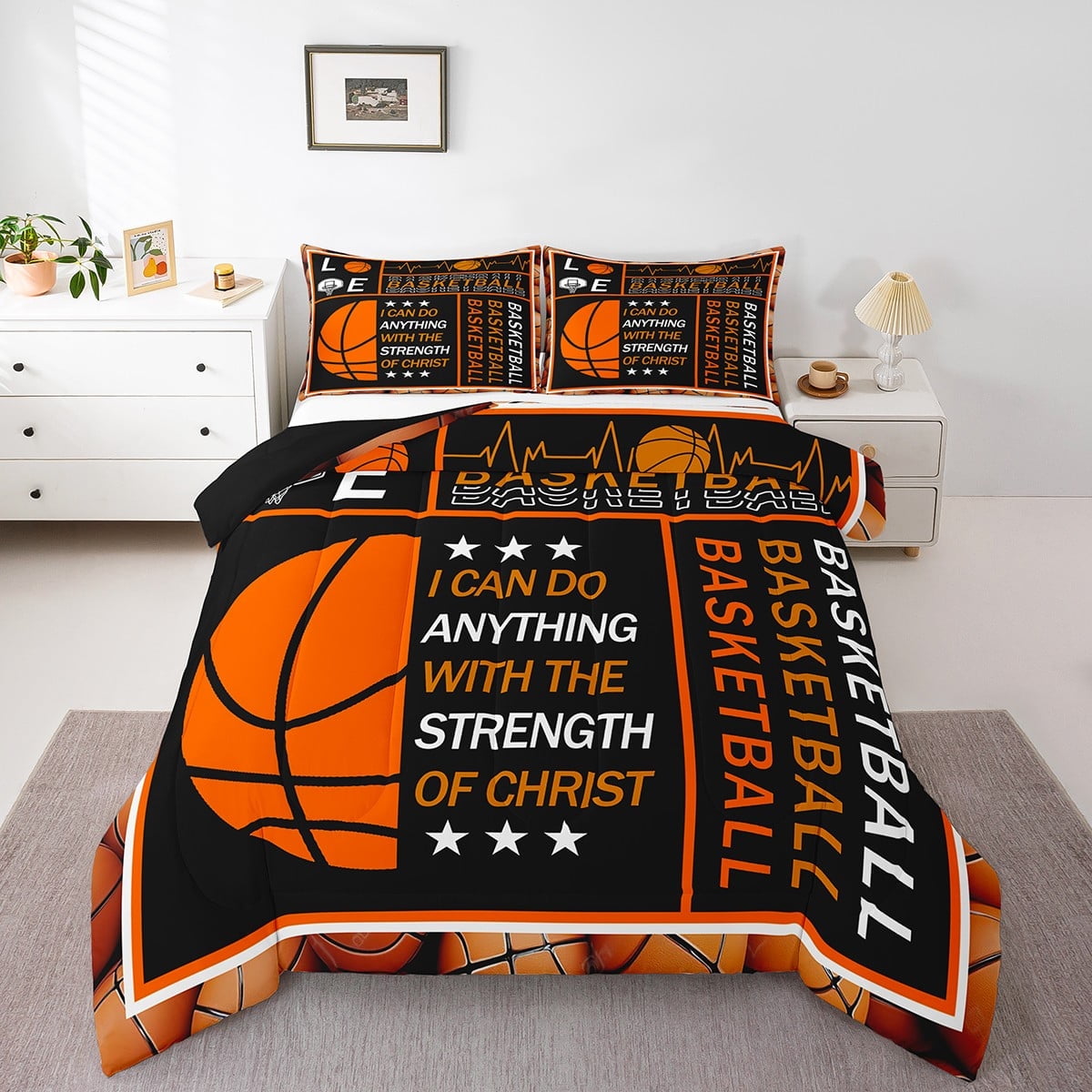 Erosebridal Ball Gaming Basketball Comforter Sets Queen Size,Sport ...