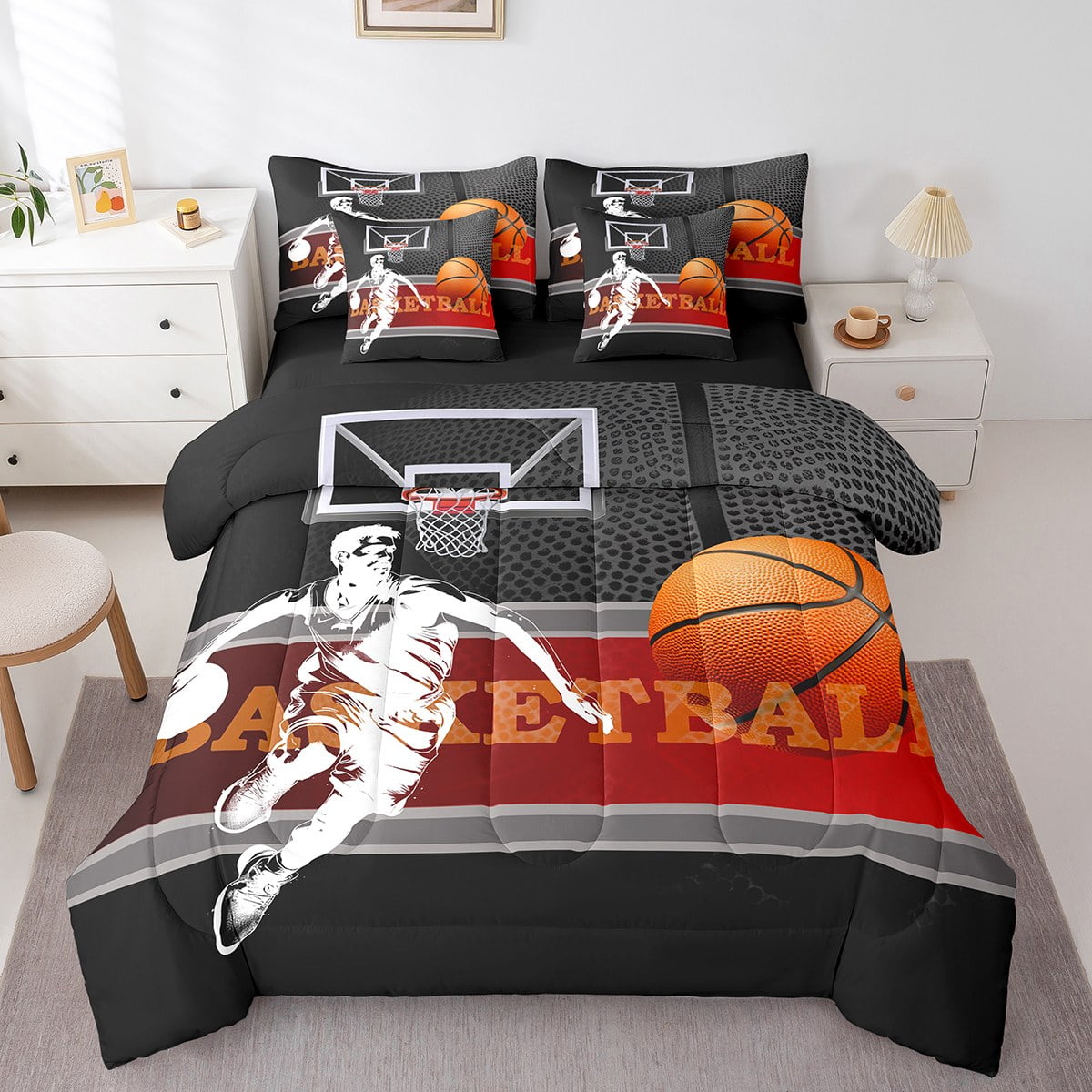 Erosebridal Ball Sports Bed in a Bag Full size s, Basketball Bed Set ...