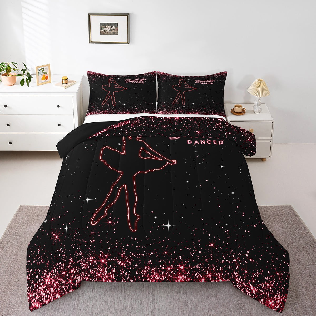 Erosebridal Ballet Bedding King Comforter Set,Bling Glitter Bedding ...