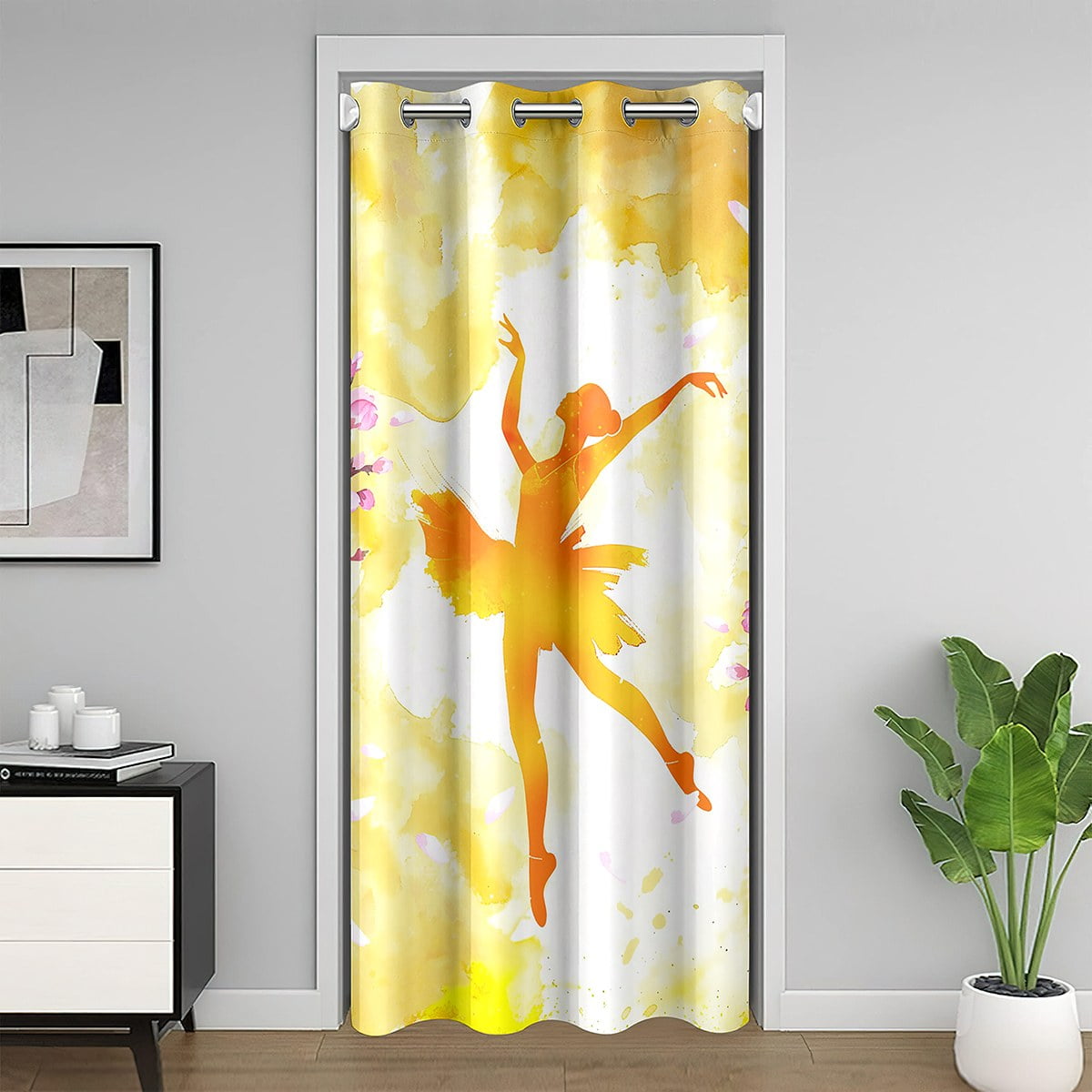 Erosebridal Ballet Dance Door Curtain For Doorways 80"x59",Cherry Blossom Door Drape,Gradient ...