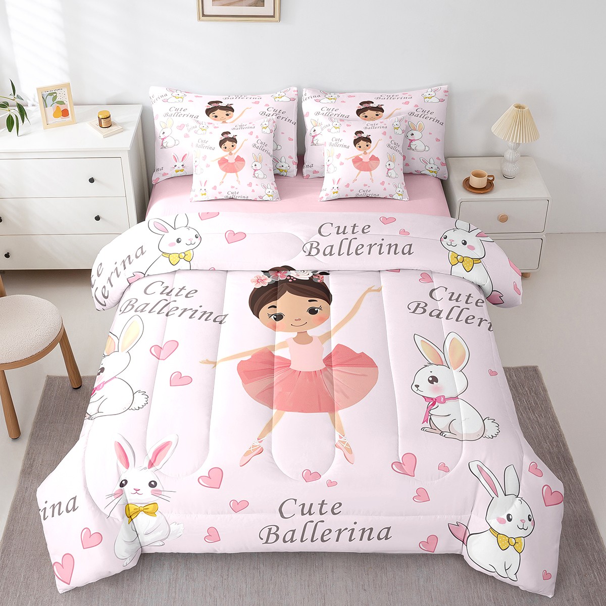 Erosebridal Ballet Dancer Bedding Sets Twin Size, Kawaii Princess ...