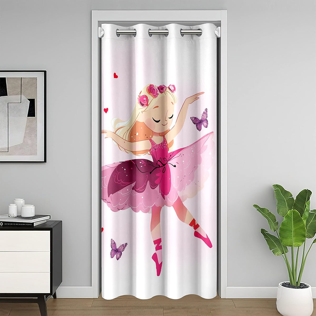 Erosebridal Ballet Princess Door Curtain For Door Window 52x80, Cartoon ...