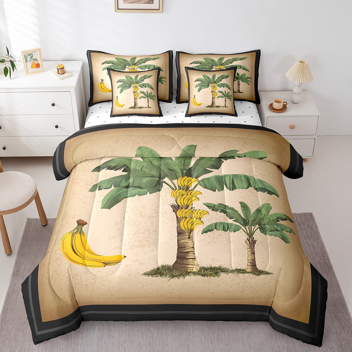 Erosebridal Banana Tree Bed in a Bag Queen size, Fresh Fruit Bed Set ...