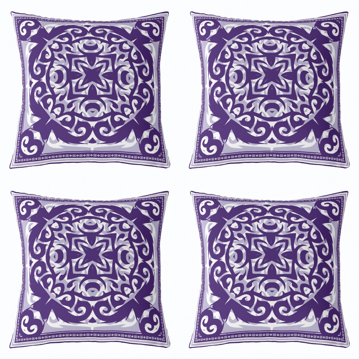 Erosebridal Baroque Damask Throw Pillow Covers 16x16 Set of 4 ...